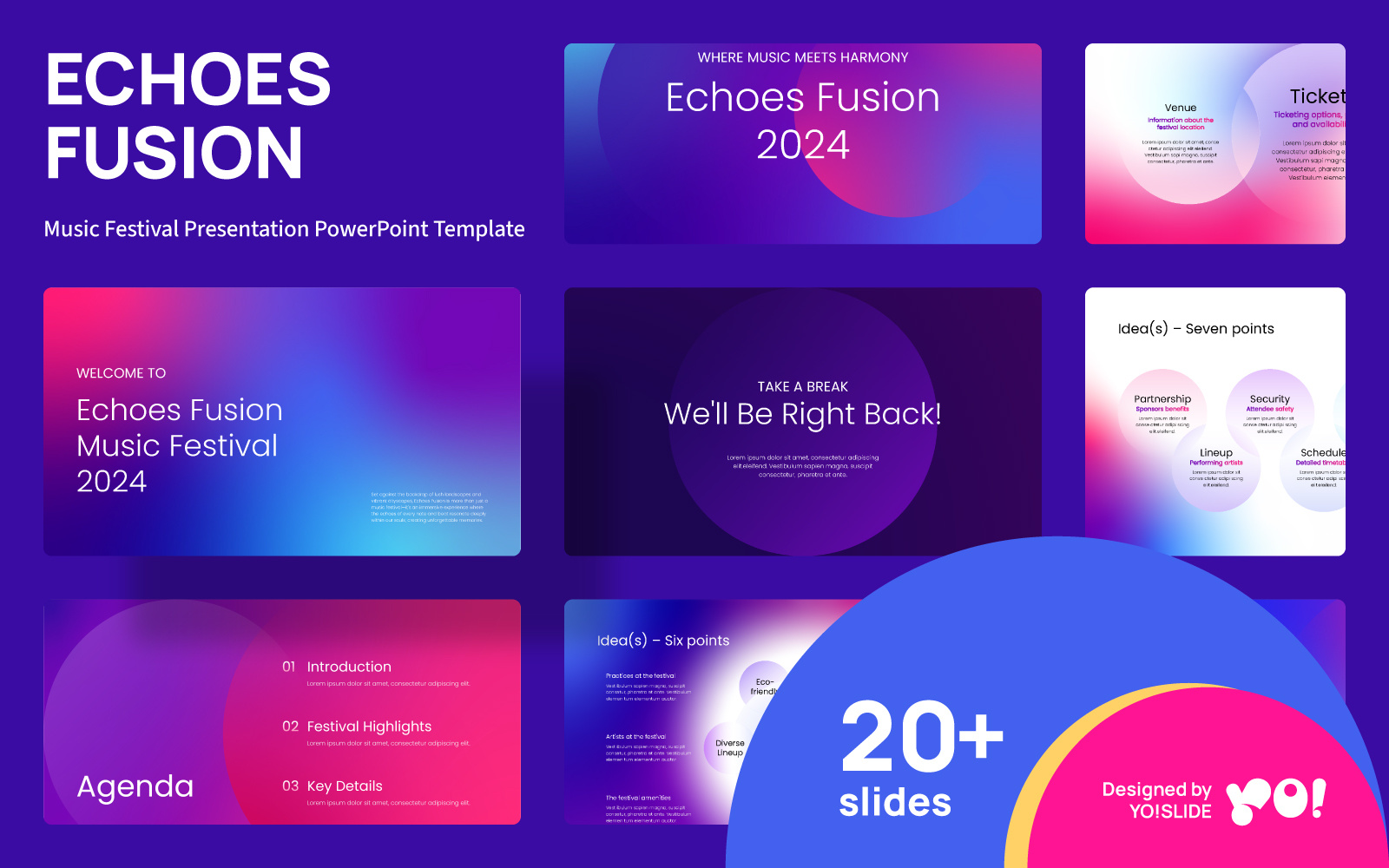 ECHOES FUSION Music Festival Presentation PowerPoint Template by YO ...