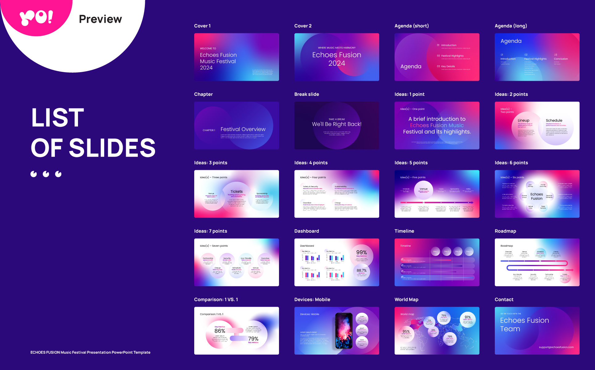 ECHOES FUSION Music Festival Presentation PowerPoint Template by YO! SLIDE on Dribbble