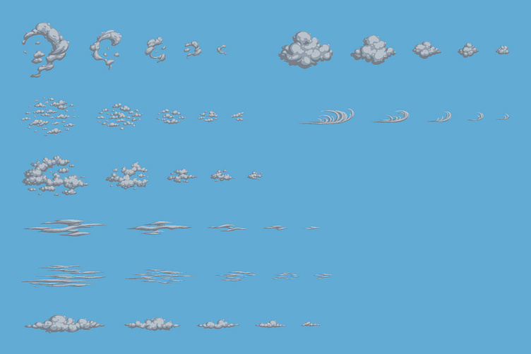 Free Clouds Pixel Art Asset Pack by 2D Game Assets on Dribbble