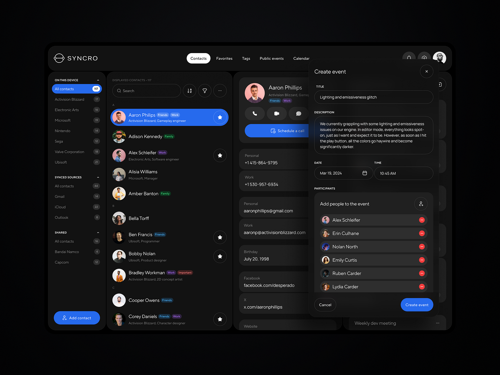 Contact Manager App Design Concept by Conceptzilla on Dribbble