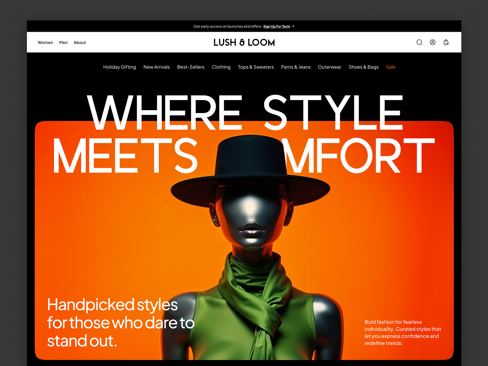 Lush & Loom - Bold Minimalist Fashion Website by Dilan Gunasekara on Dribbble