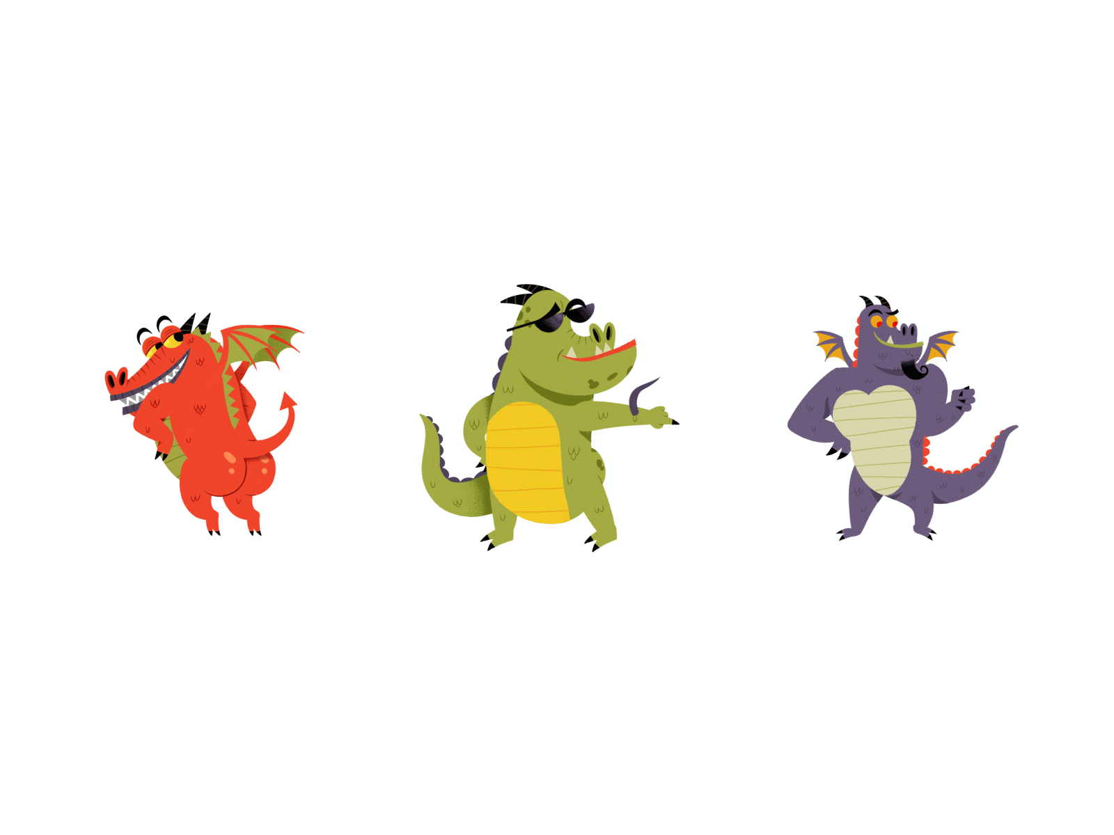 Fiery little dragons by MUTI on Dribbble