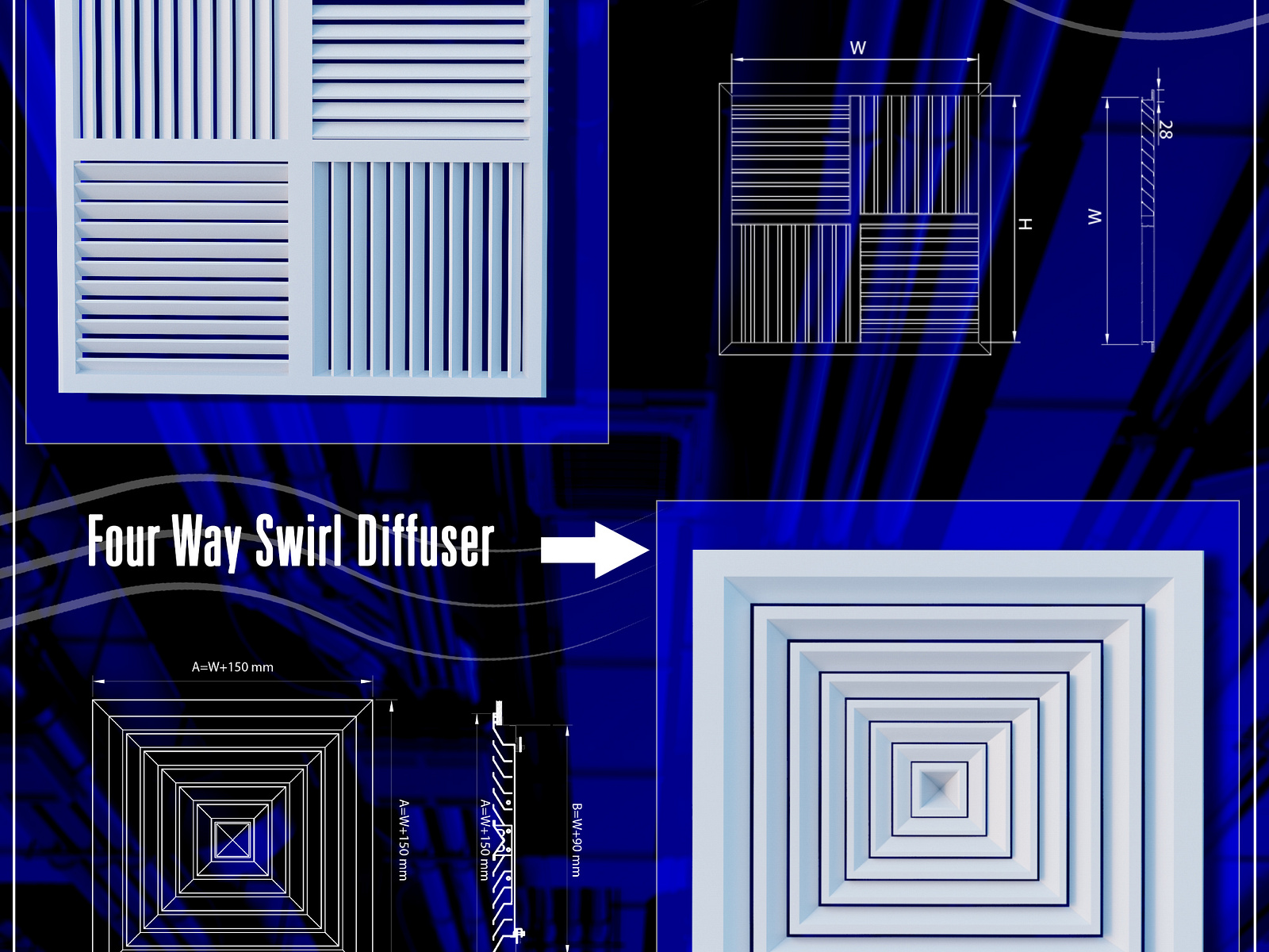 Four Way Swirl Diffusers by showreel2024 on Dribbble