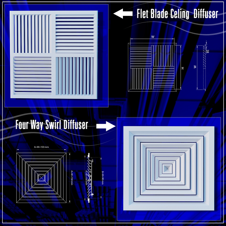 Four Way Swirl Diffusers by showreel2024 on Dribbble