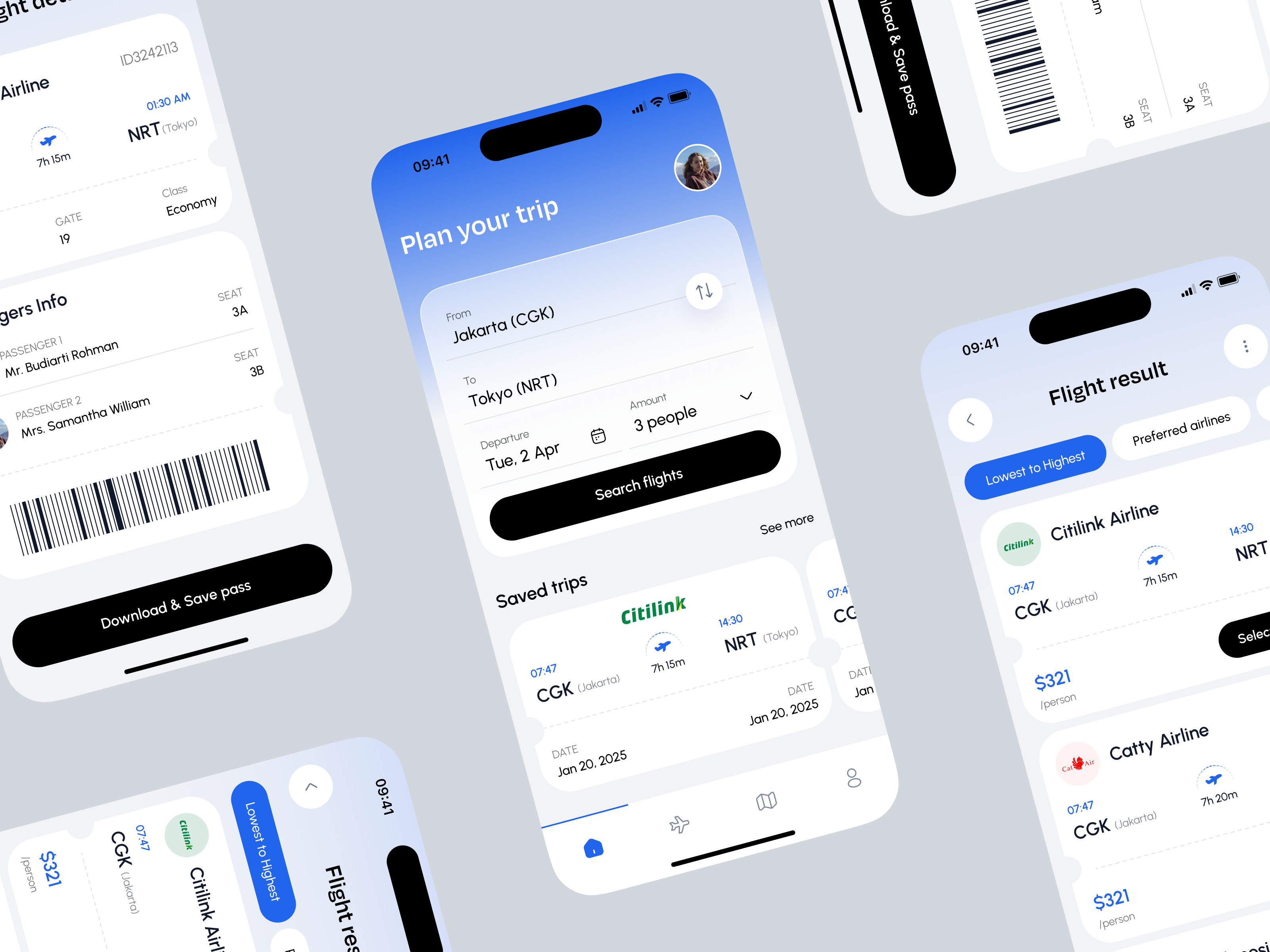 Flight Booking App UI by Budiarti R. on Dribbble