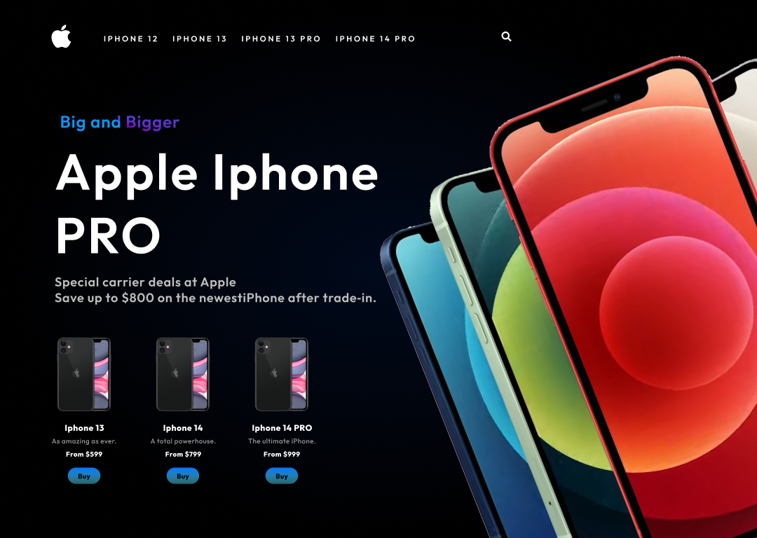 Apple Iphone Landing Page Design - FIGMA by Krishna W. on Dribbble