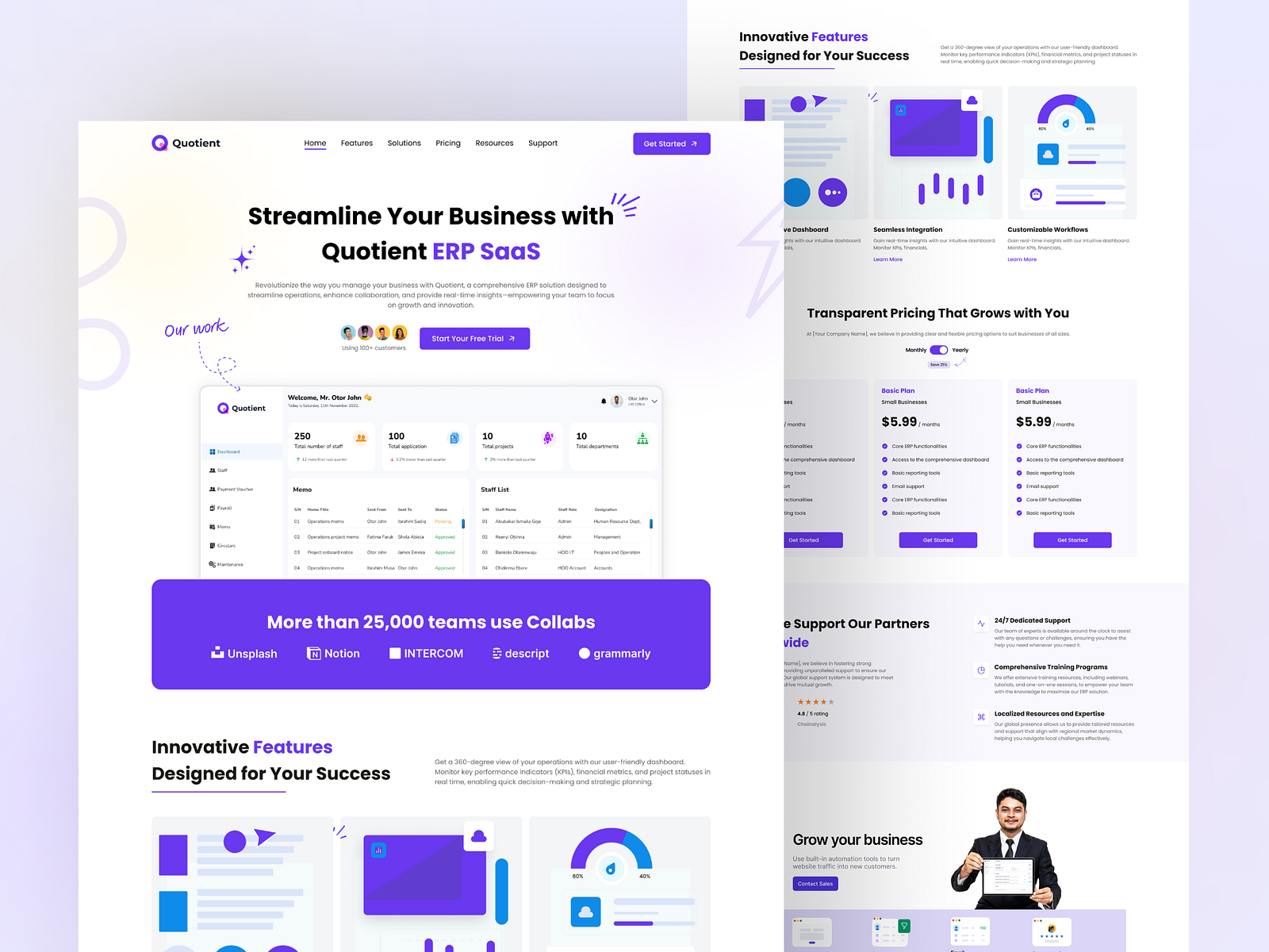 ERP Management Website by Saiham Hossain on Dribbble