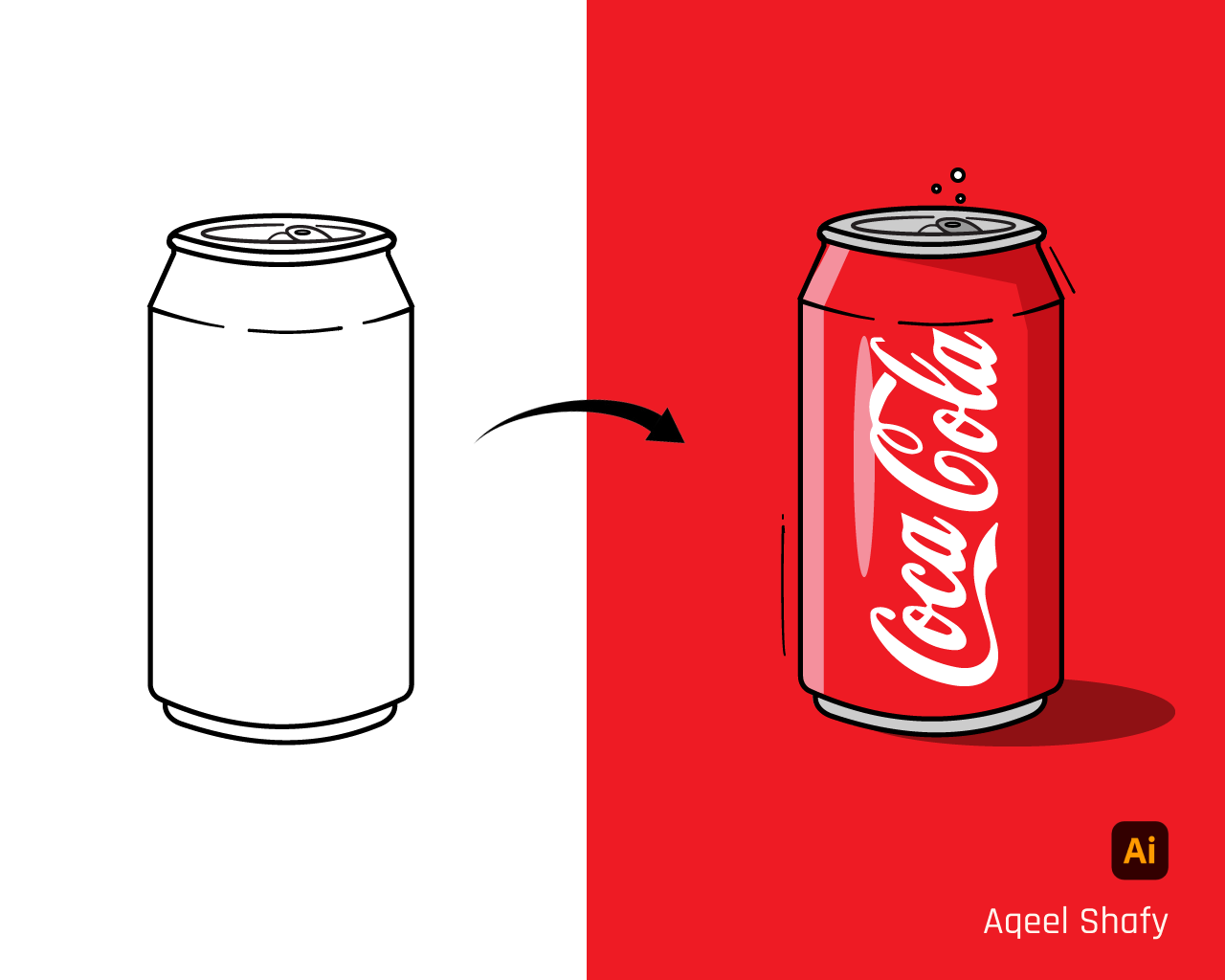 Coca-Cola Can Vector Illustration by Aqeel Shafy on Dribbble
