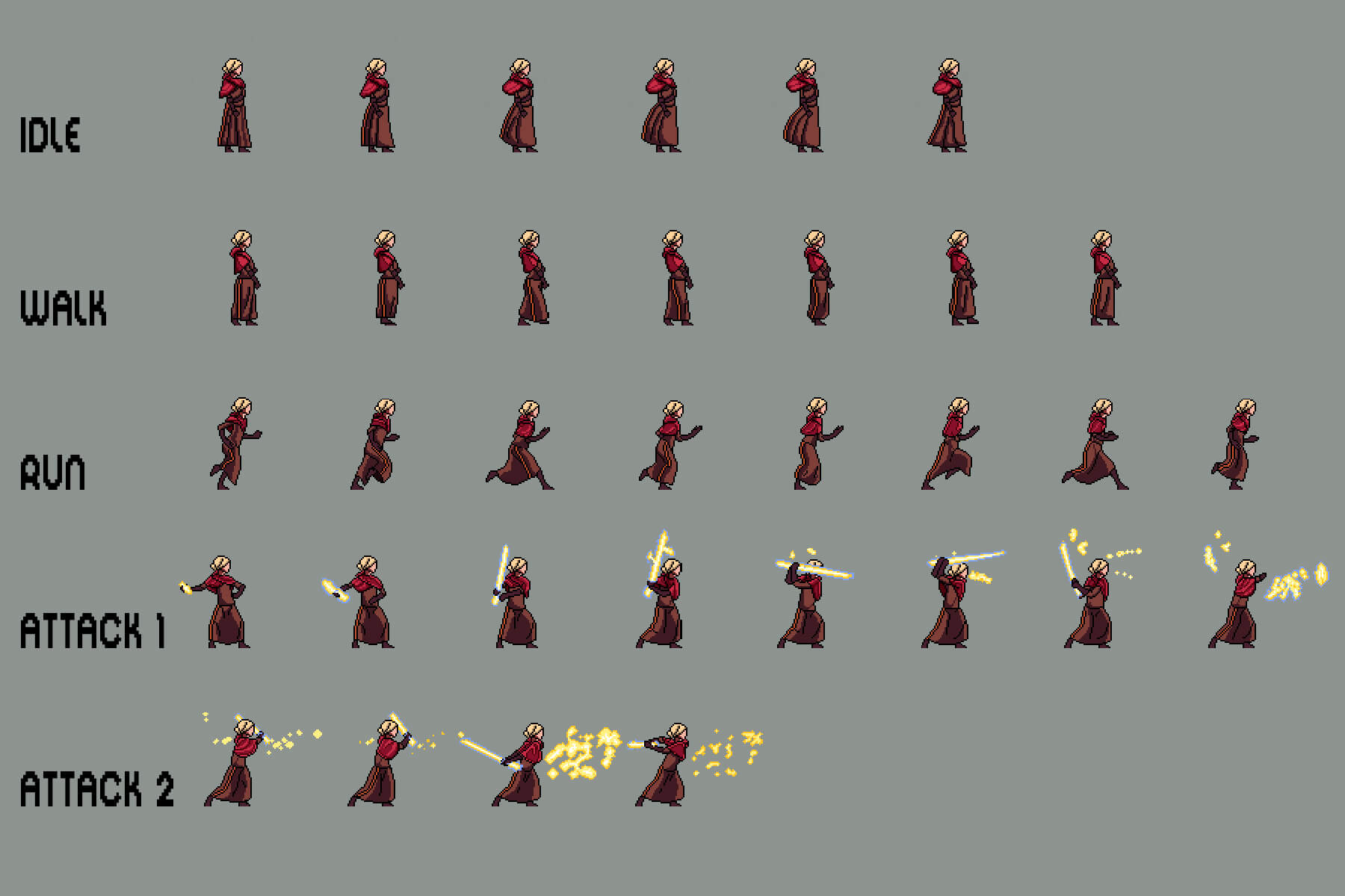 Free Wizard Sprite Sheets Pixel Art by 2D Game Assets on Dribbble