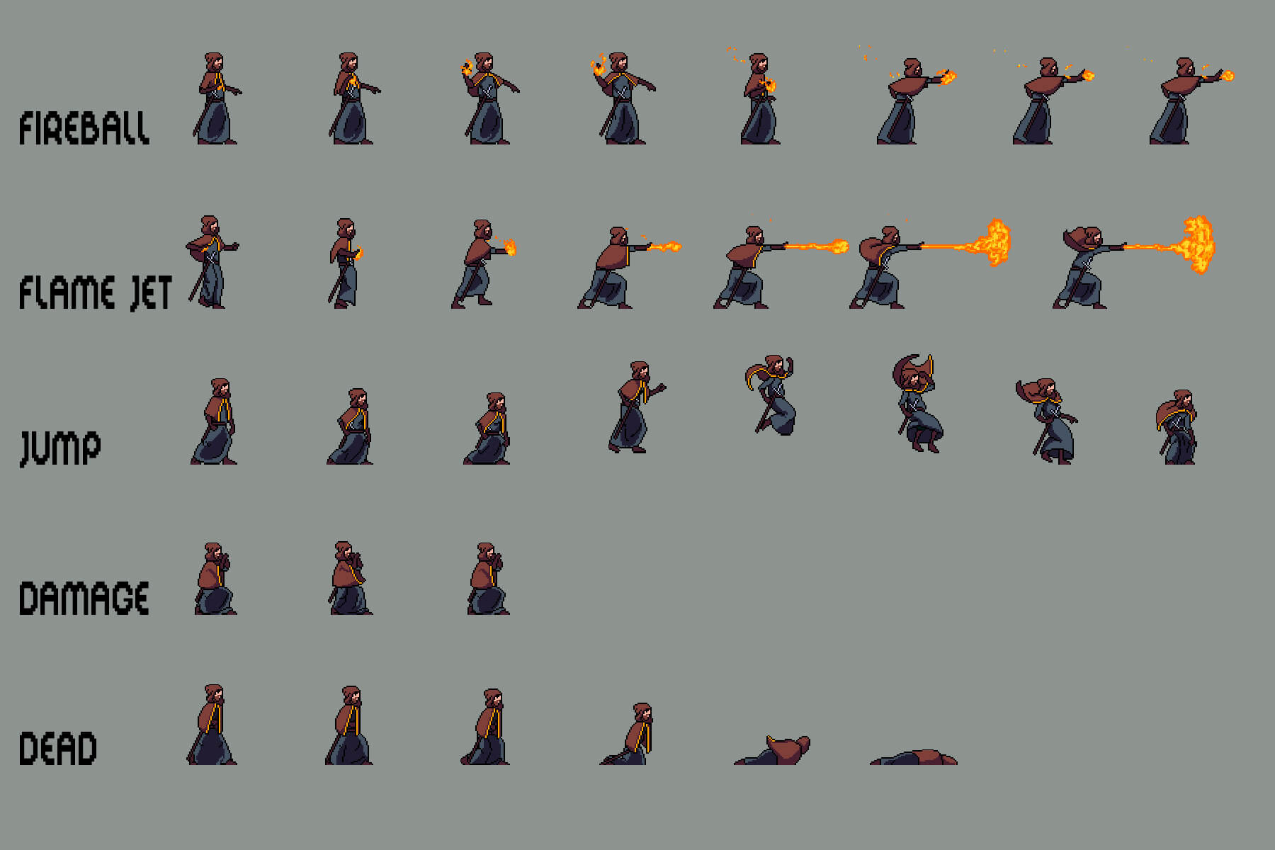 Free Wizard Sprite Sheets Pixel Art by 2D Game Assets on Dribbble