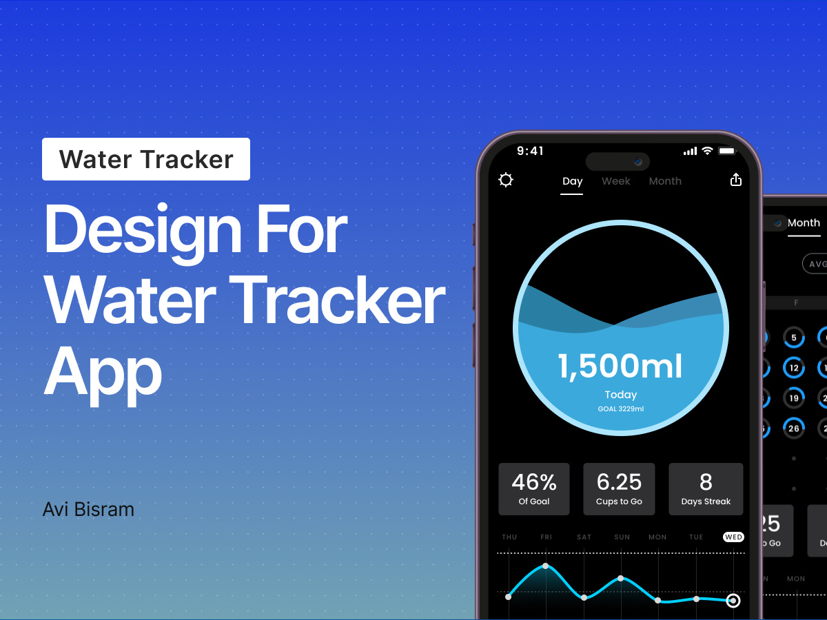 Water Tracker App by Avi Bisram on Dribbble