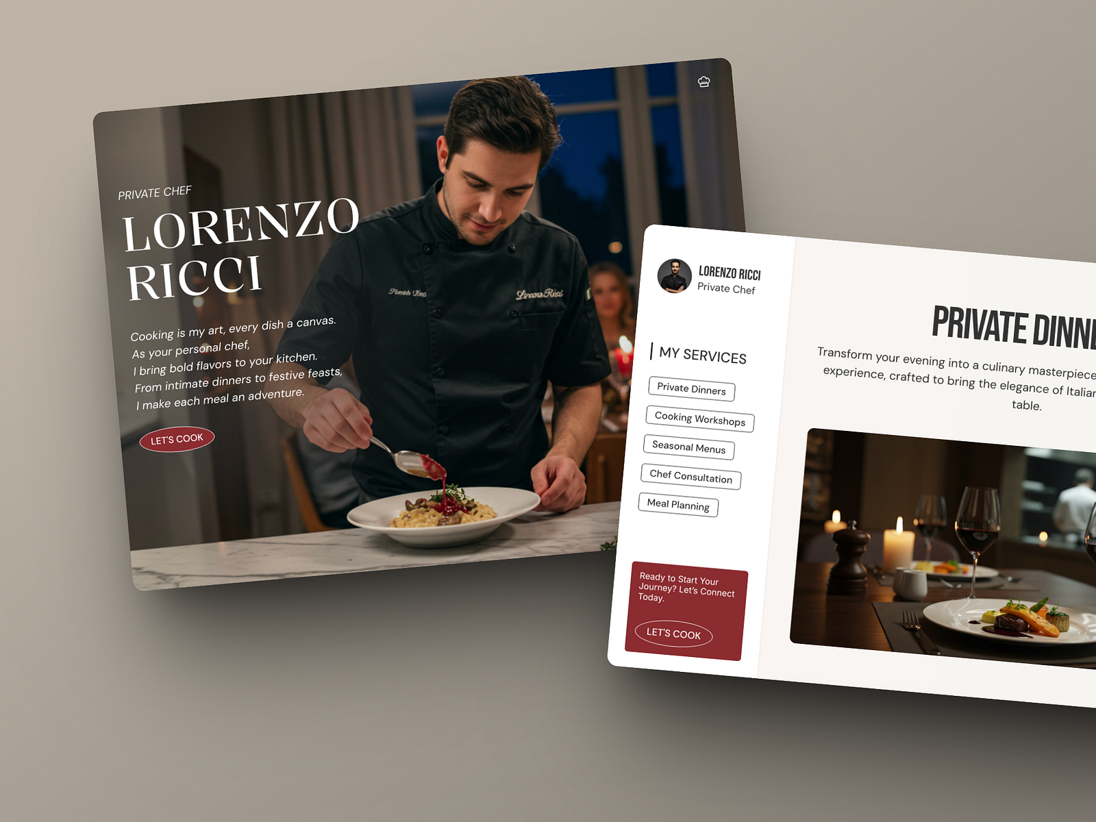 Culina - Best Private Chef Website by Can Girgin on Dribbble