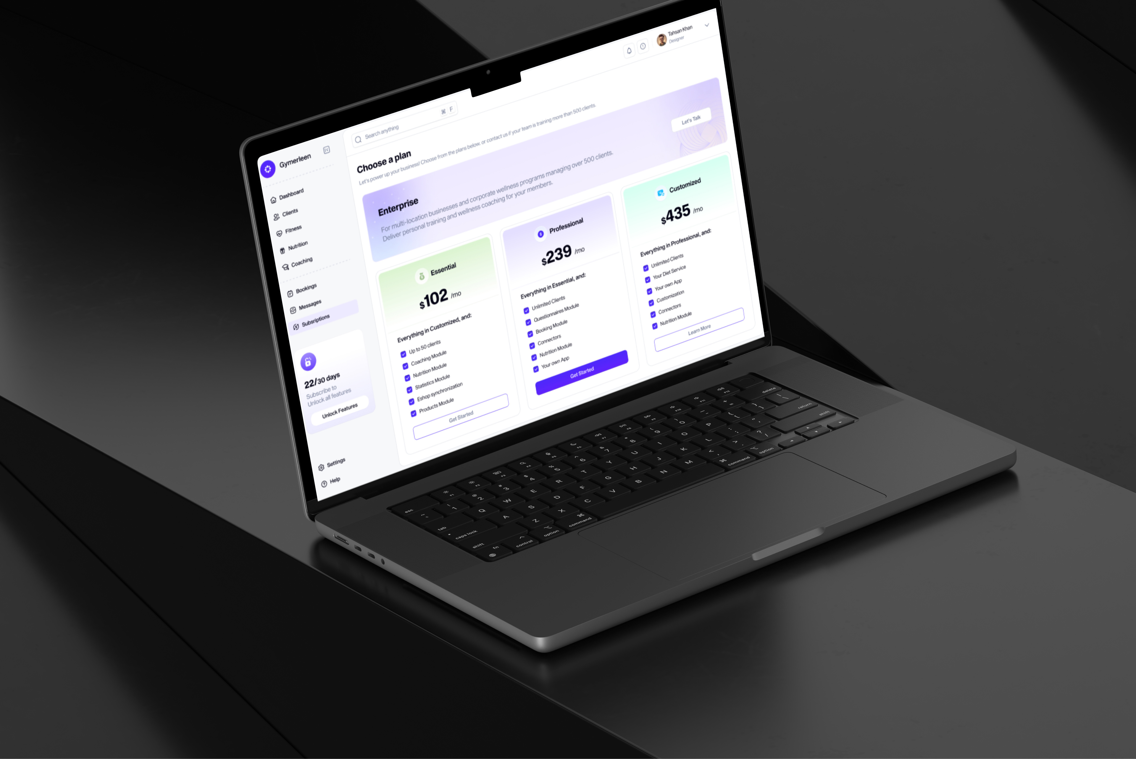 Subscriptions Dashboard Design by Anuwar Hossen on Dribbble