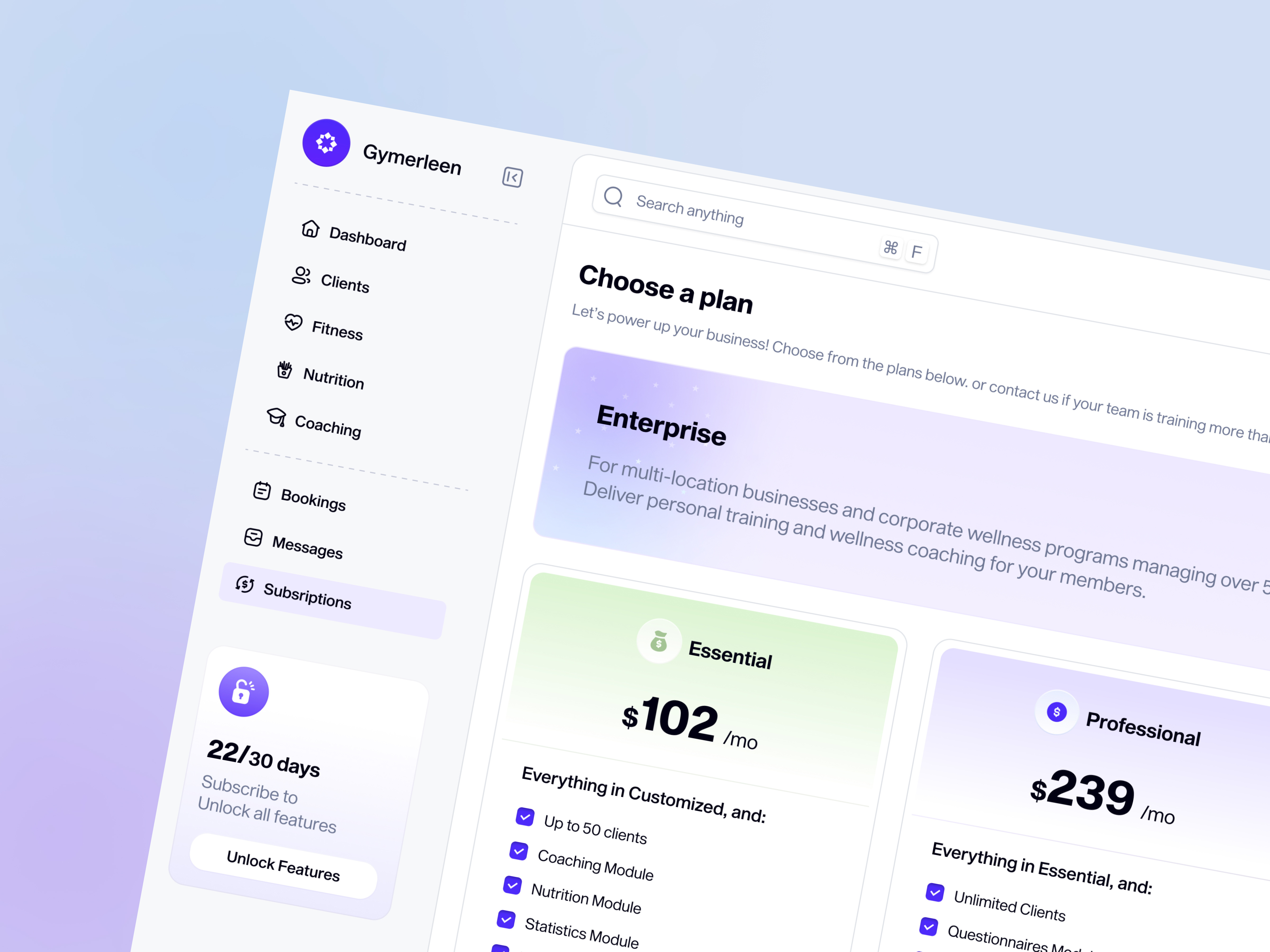 Subscriptions Dashboard Design by Anuwar Hossen on Dribbble