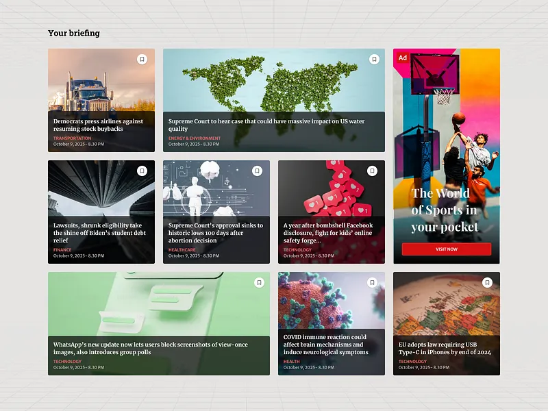 Browse thousands of News UI images for design inspiration | Dribbble
