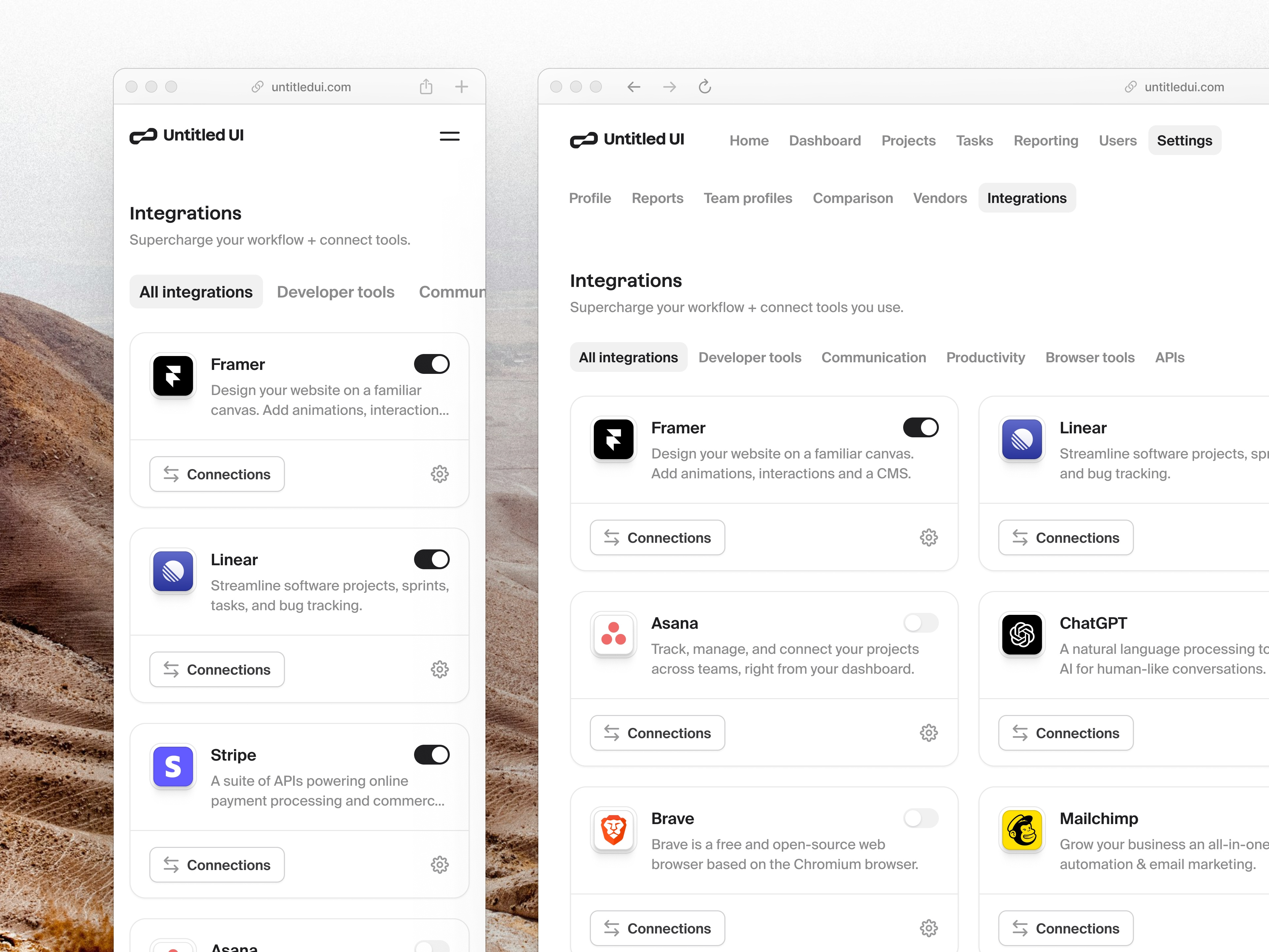 Integrations — Untitled UI by Jordan Hughes® on Dribbble