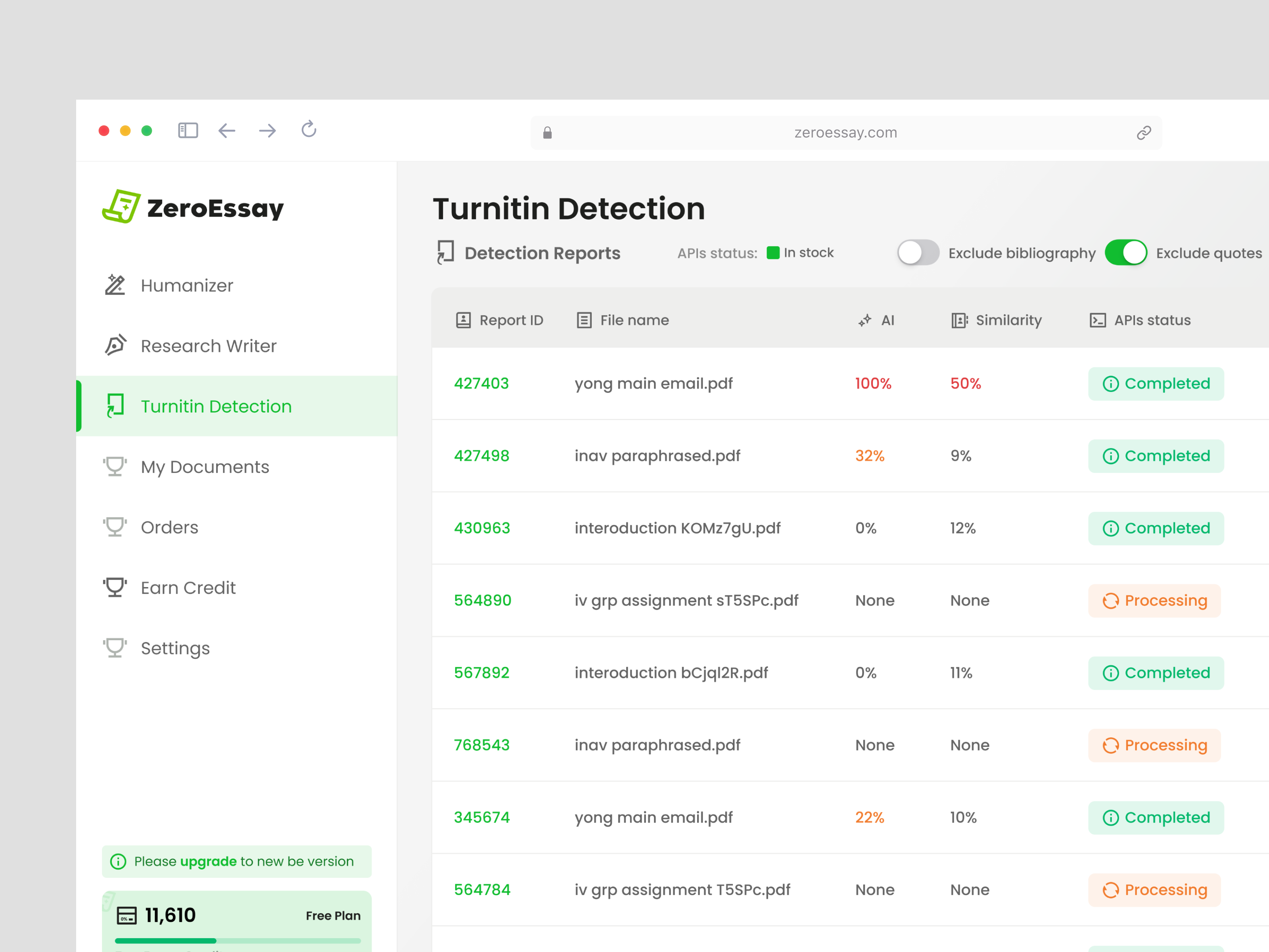 ZeroEssay - AI Detection SaaS Dashboard — UI Design by Shahid Miah UI UX Designer for Wavespace ...