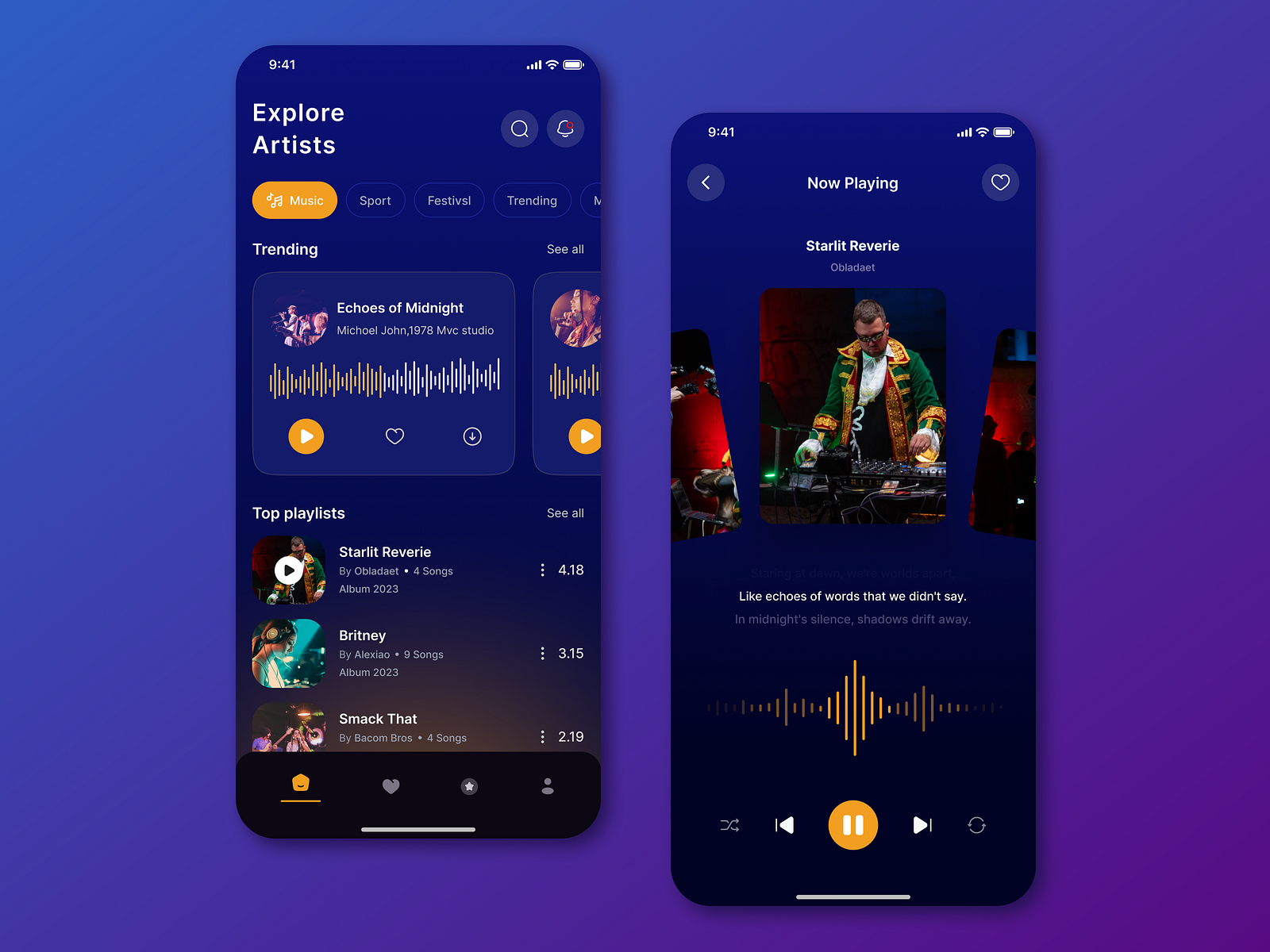 Music Player Mobile App - UI by Alomgir Hossen on Dribbble