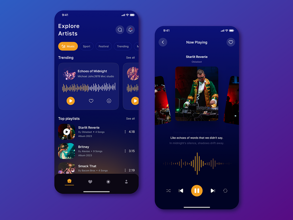 Music Player Mobile App - UI by Alomgir Hossen on Dribbble