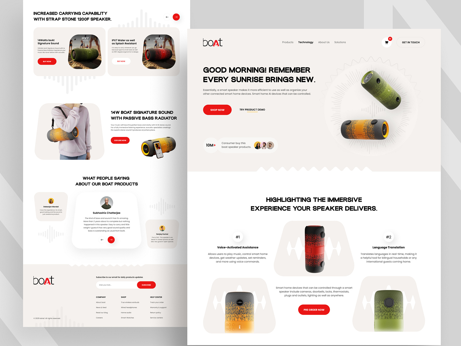 Speaker product – Landing page – Web design by Jabel - UI UX & Web Designer on Dribbble