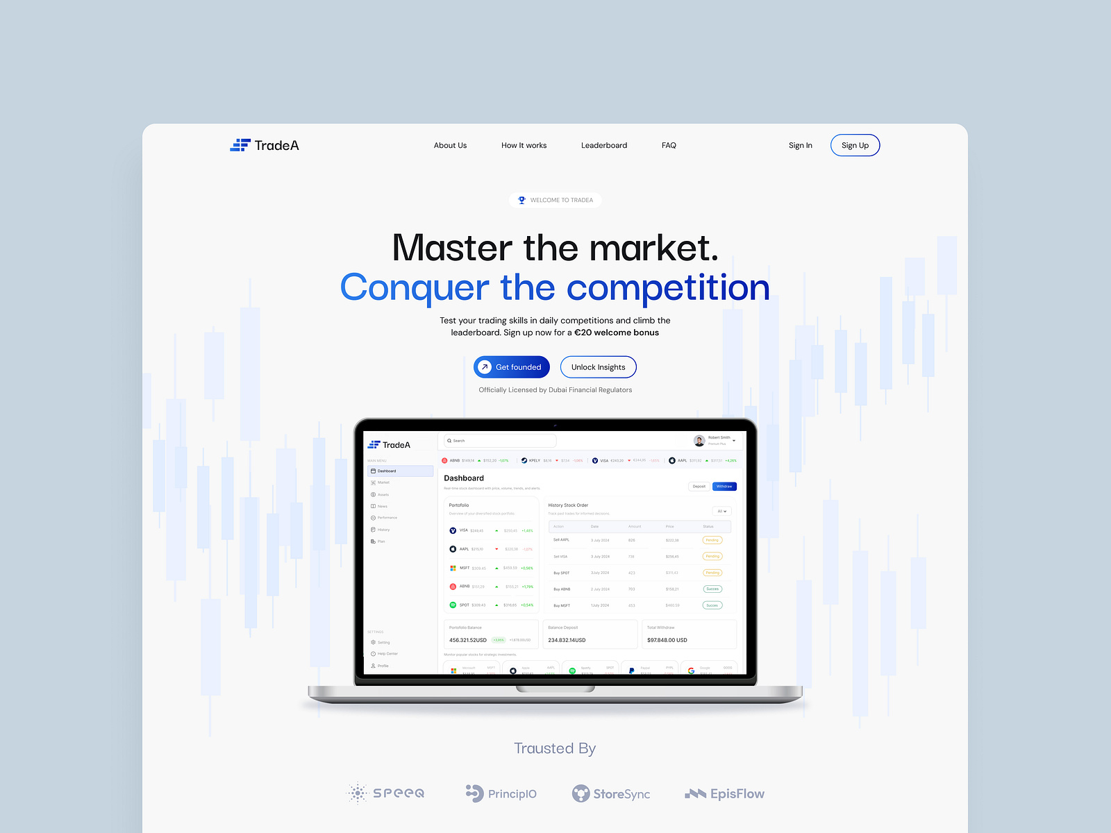 Fintech landing page for traders by Creava on Dribbble