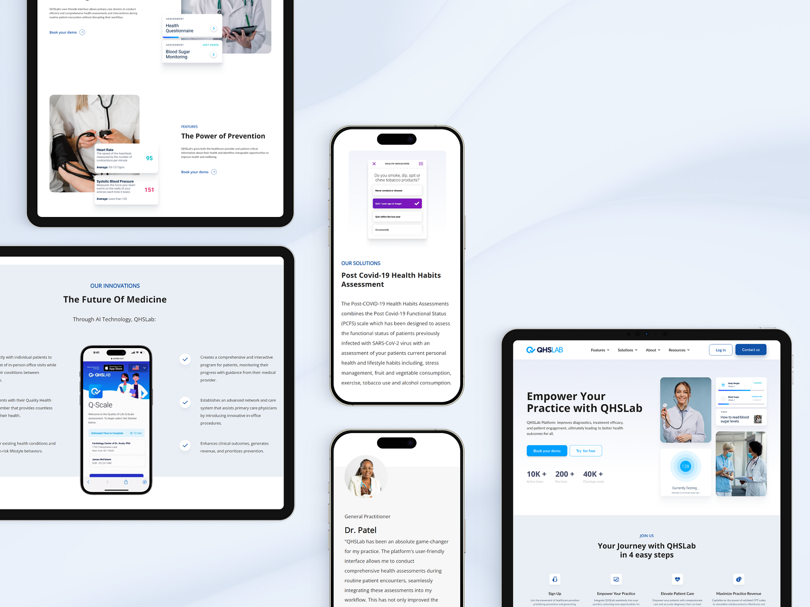QHS Medical App landing page by Nataliia on Dribbble
