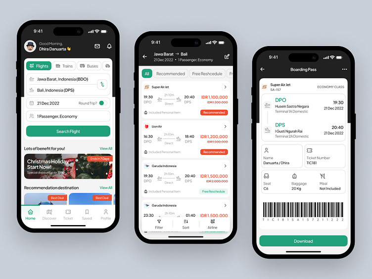 Ticket Mobile App by Dhira Danuarta ☀ for everteam on Dribbble