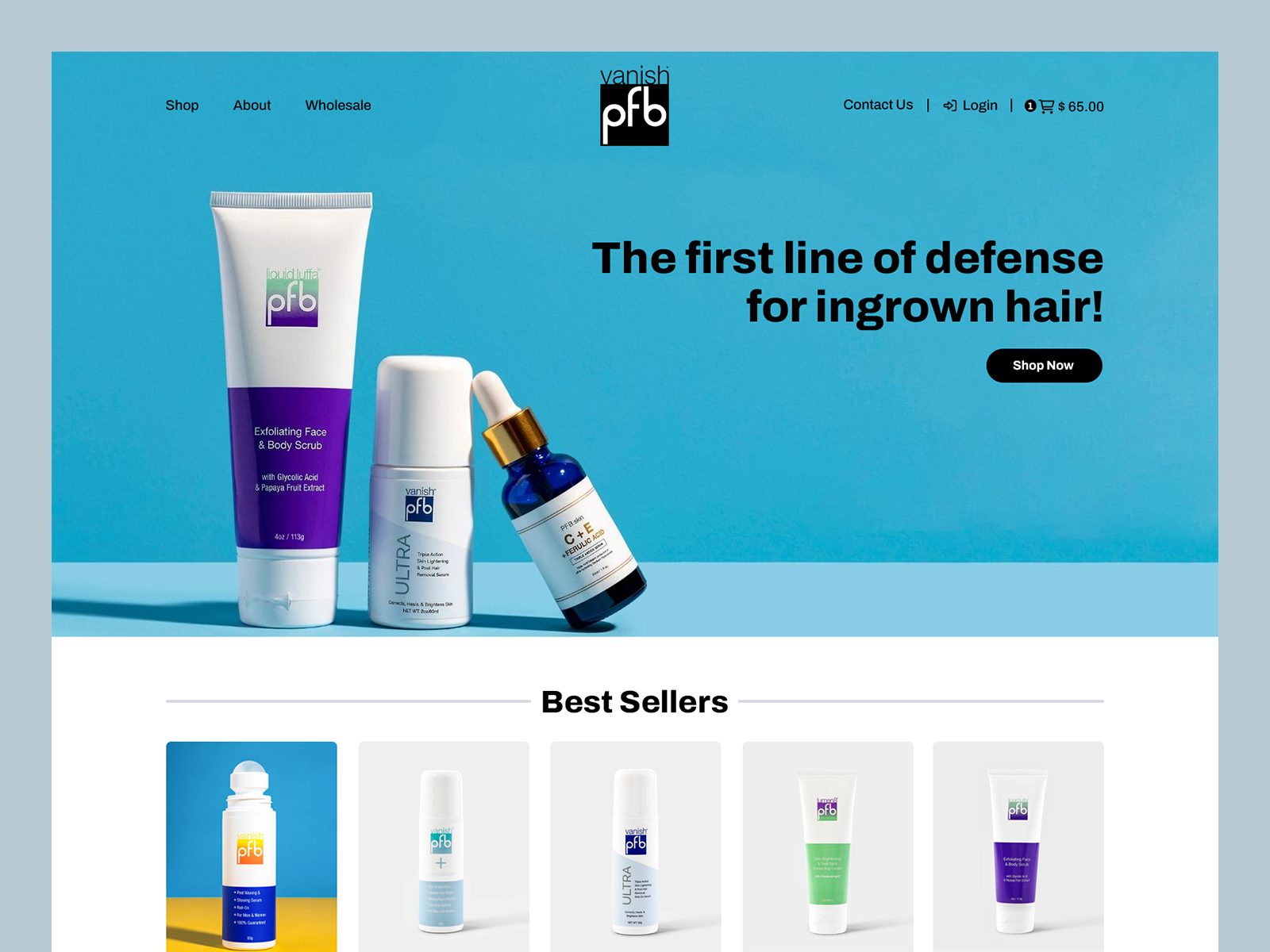 PFB Vanish // Web Design by Hire Jordan Smith on Dribbble