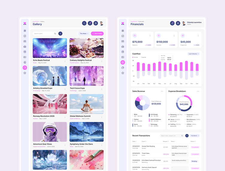 Ventixe Financial & Galery Page - Event Management Dashboard by Ahmad S ...