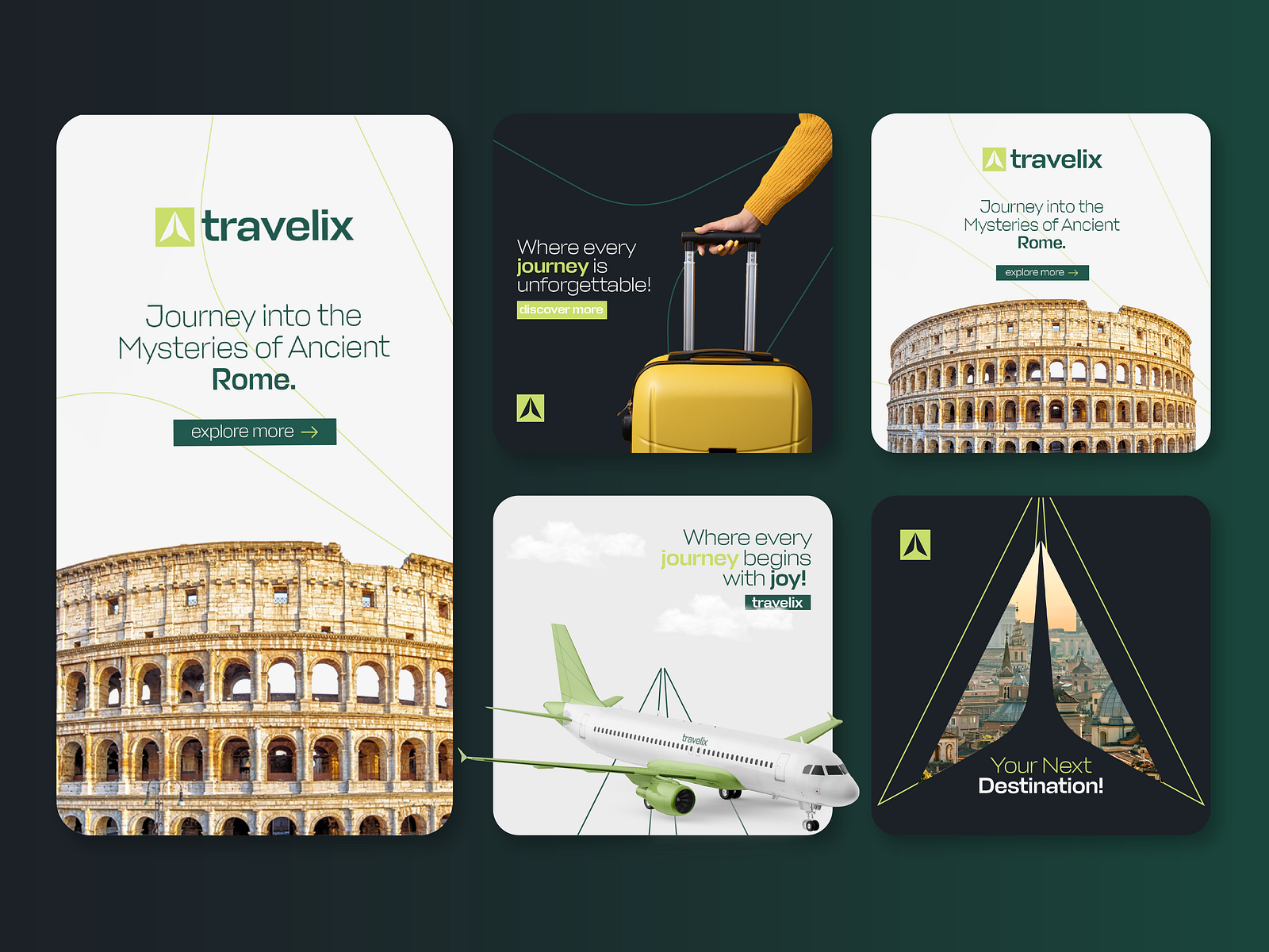 Travelix🚀Social Media Posts by Agon Halili on Dribbble