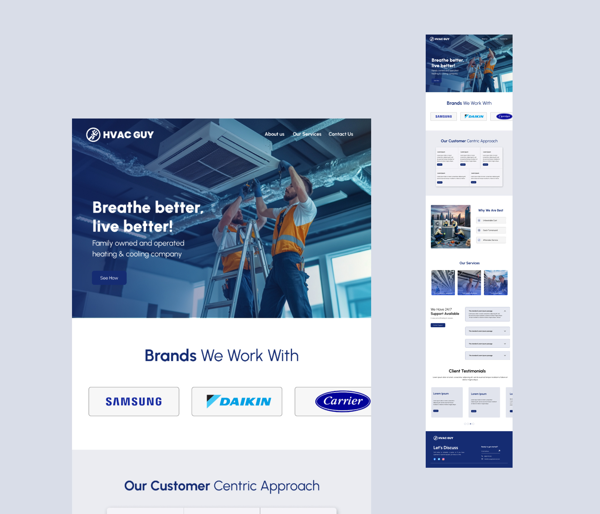 HVAC - A/C Heating & Cooling Website Landing Page by MunchTechnoZ on ...