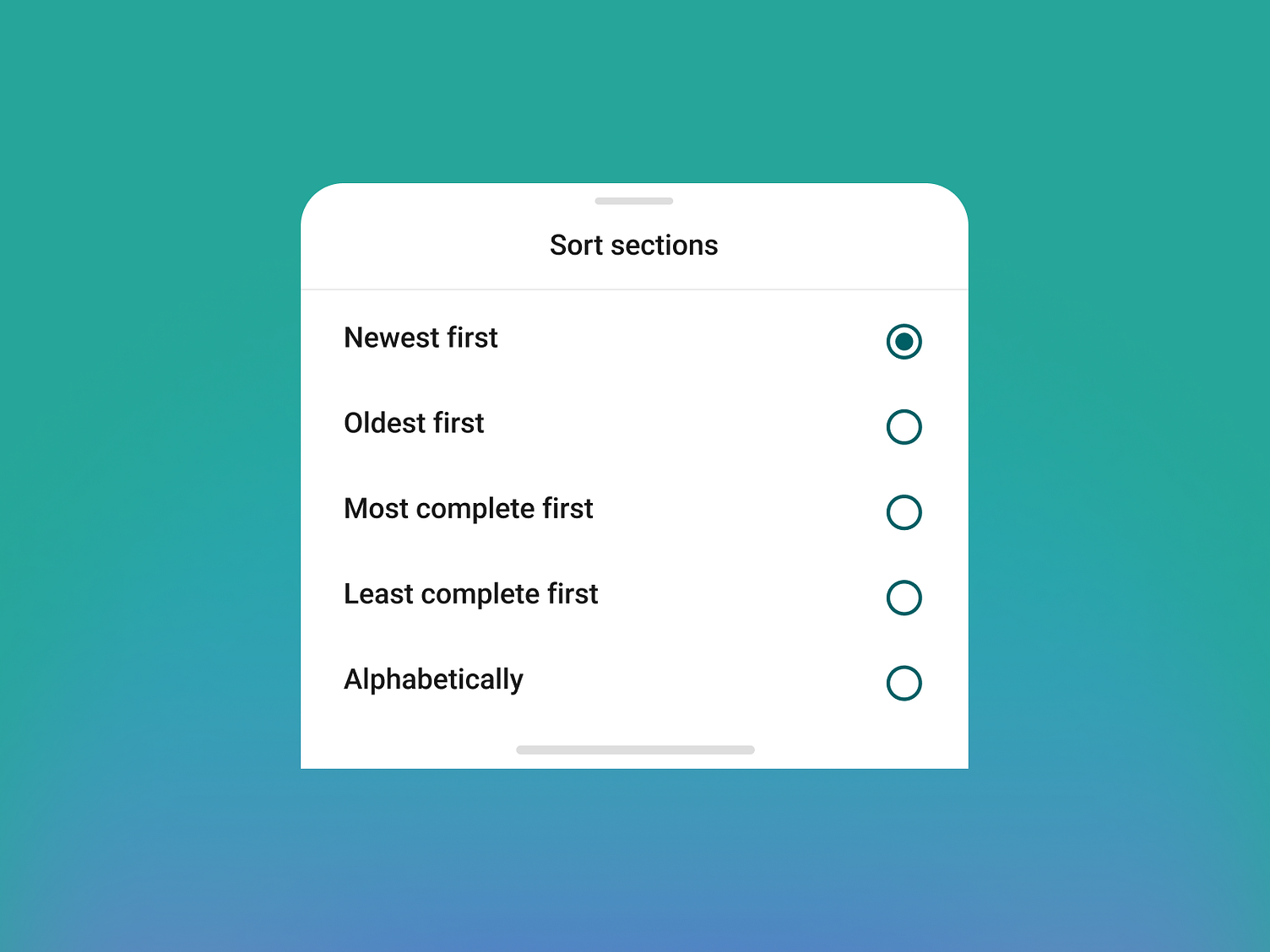 Clean bottom sheet design by Lindie Botes on Dribbble