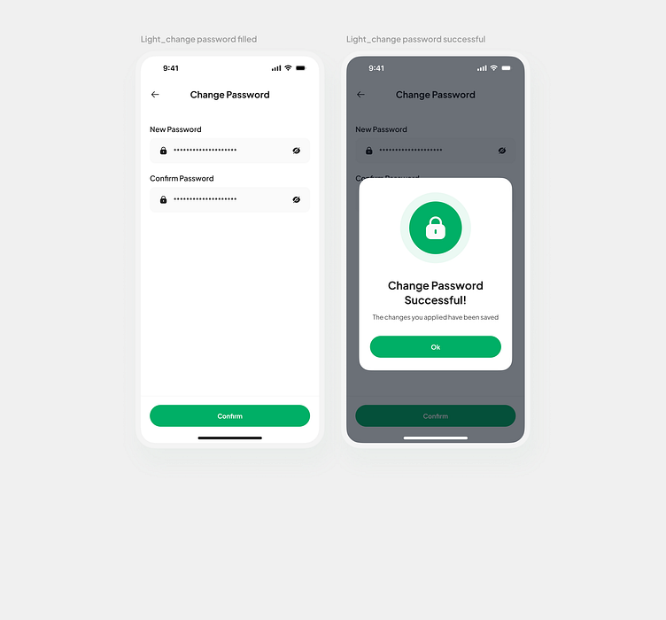 Mokopi - Account, Security, Change Password flow | Mobile UI Kit by ...