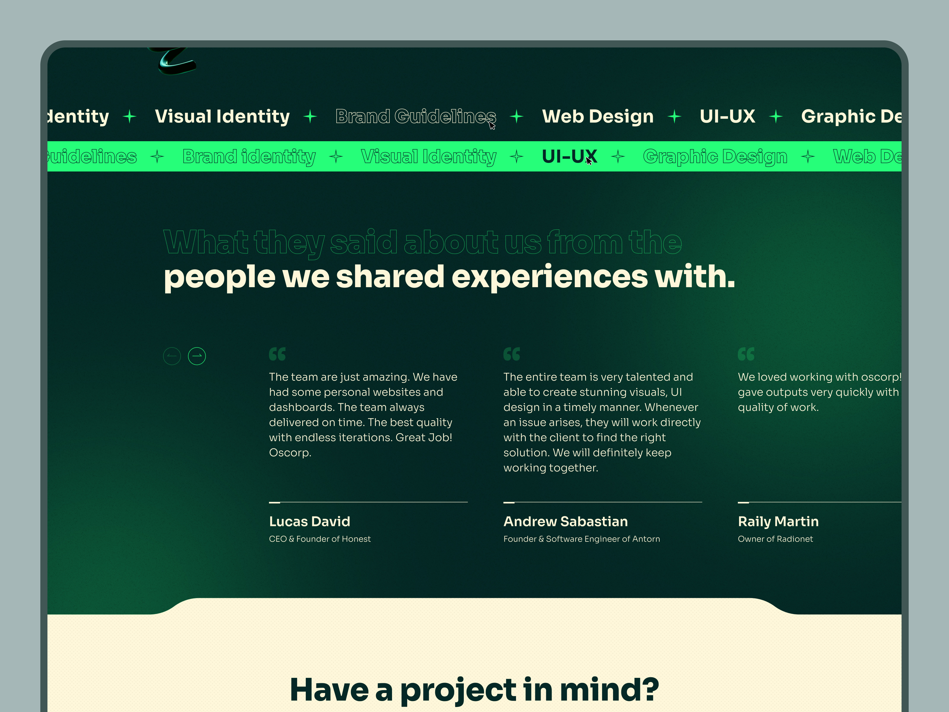 Design Agency Website Design by 300Mind UI/UX for 300Mind on Dribbble