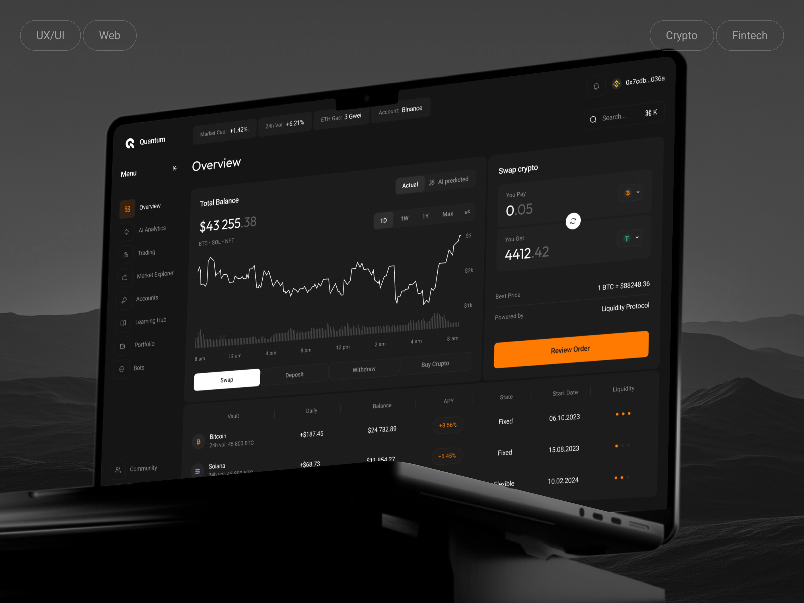 Quantum – Web3 Crypto AI Dashboard by Phenomenon Product for Phenomenon Studio on Dribbble