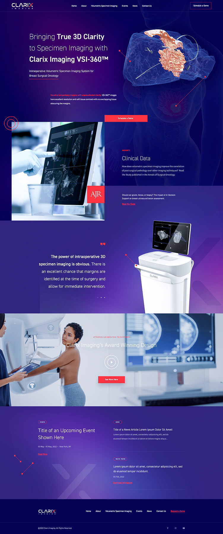 Clarix Imaging Homepage Design Exploration by Anna Karatcheva on Dribbble