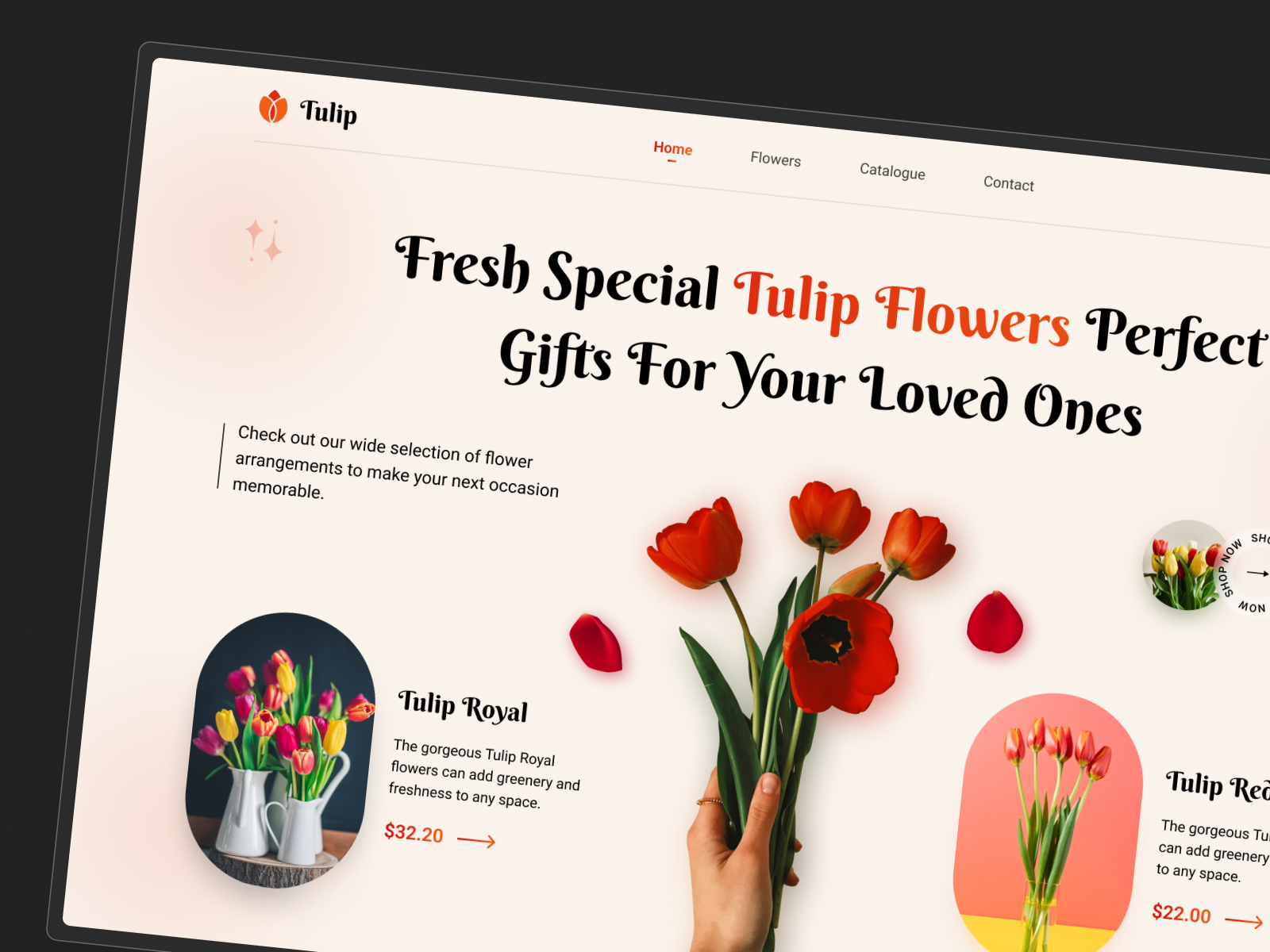 Tulip Flower & Florist Hero Section by MQoS UI/UX for MultiQoS on Dribbble