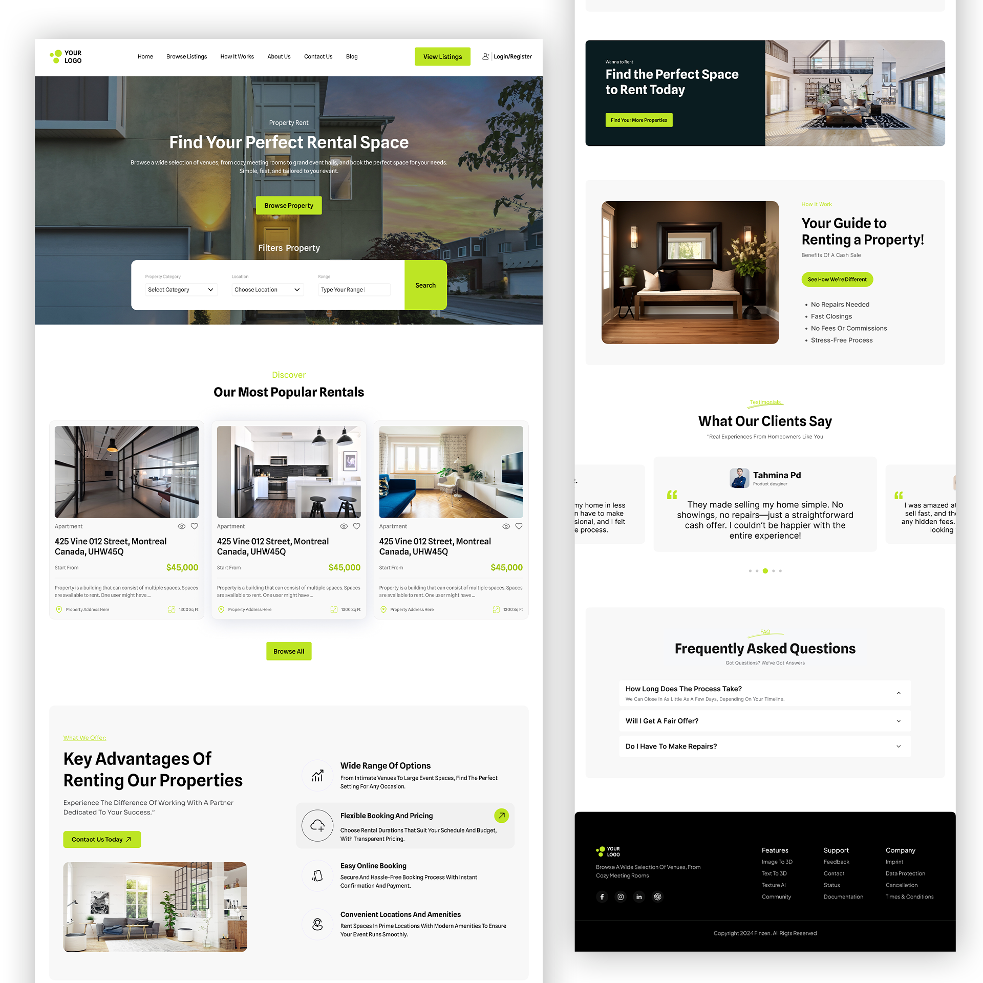 House Rental Website designs, themes, templates and downloadable ...