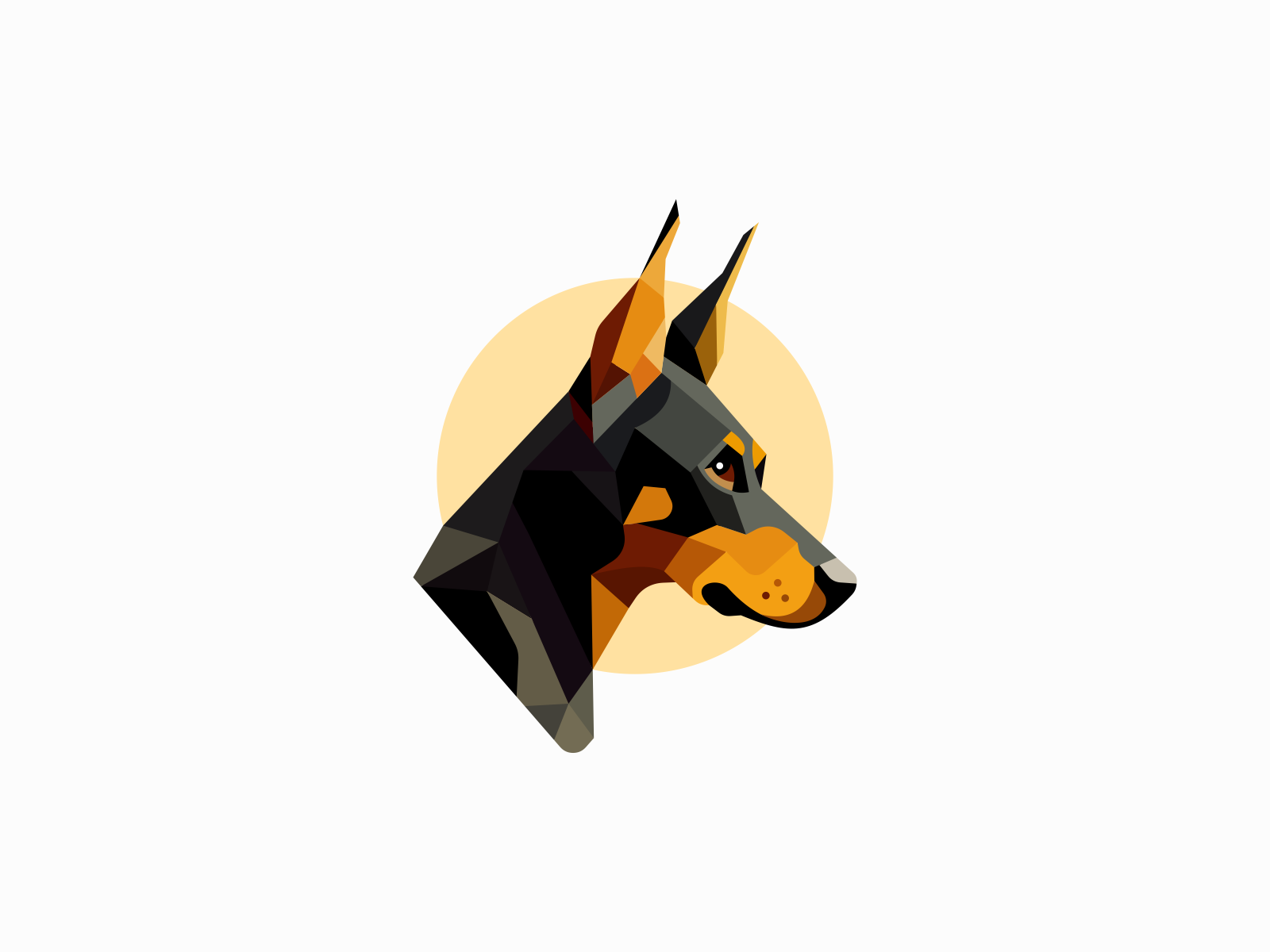 Doberman Pinscher Logo by Lucian Radu on Dribbble