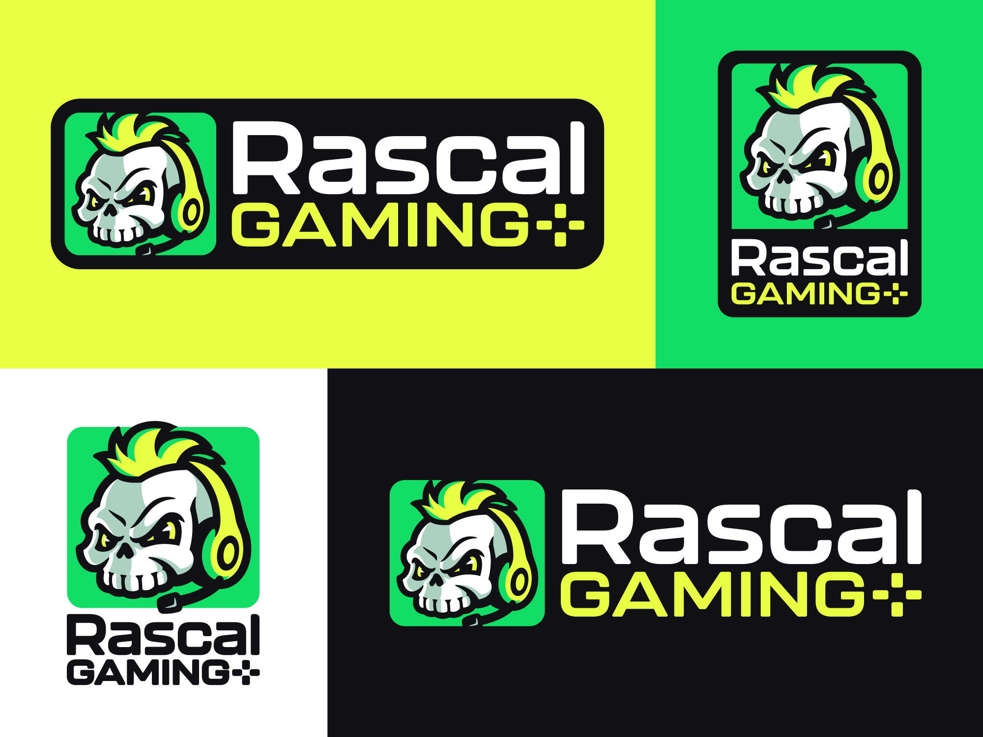Skull Gaming Logo | Punk Mohawk Design by Derrick Stratton on Dribbble