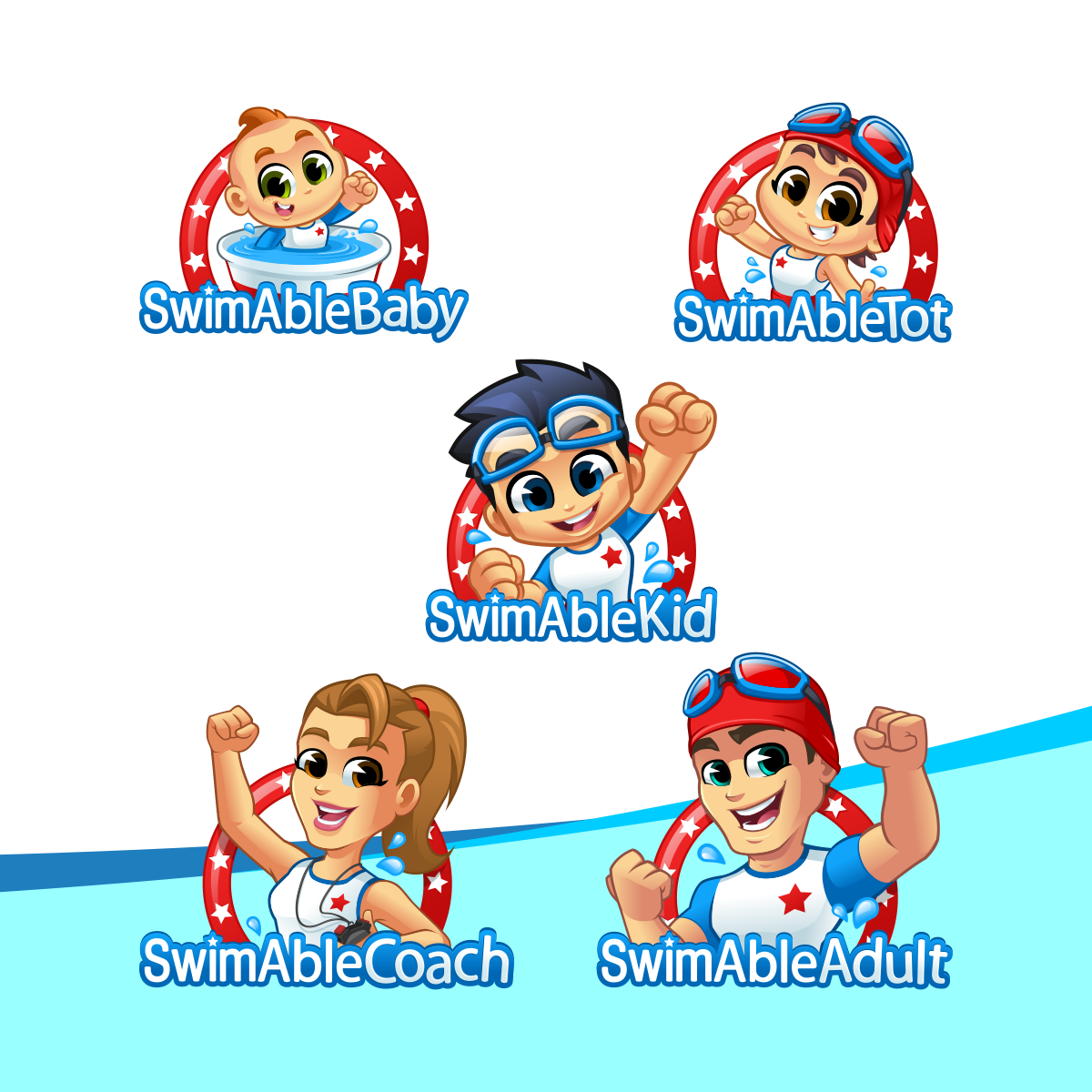 SwimAble Animated Mascot Logo by Mark Lester Jarmin on Dribbble
