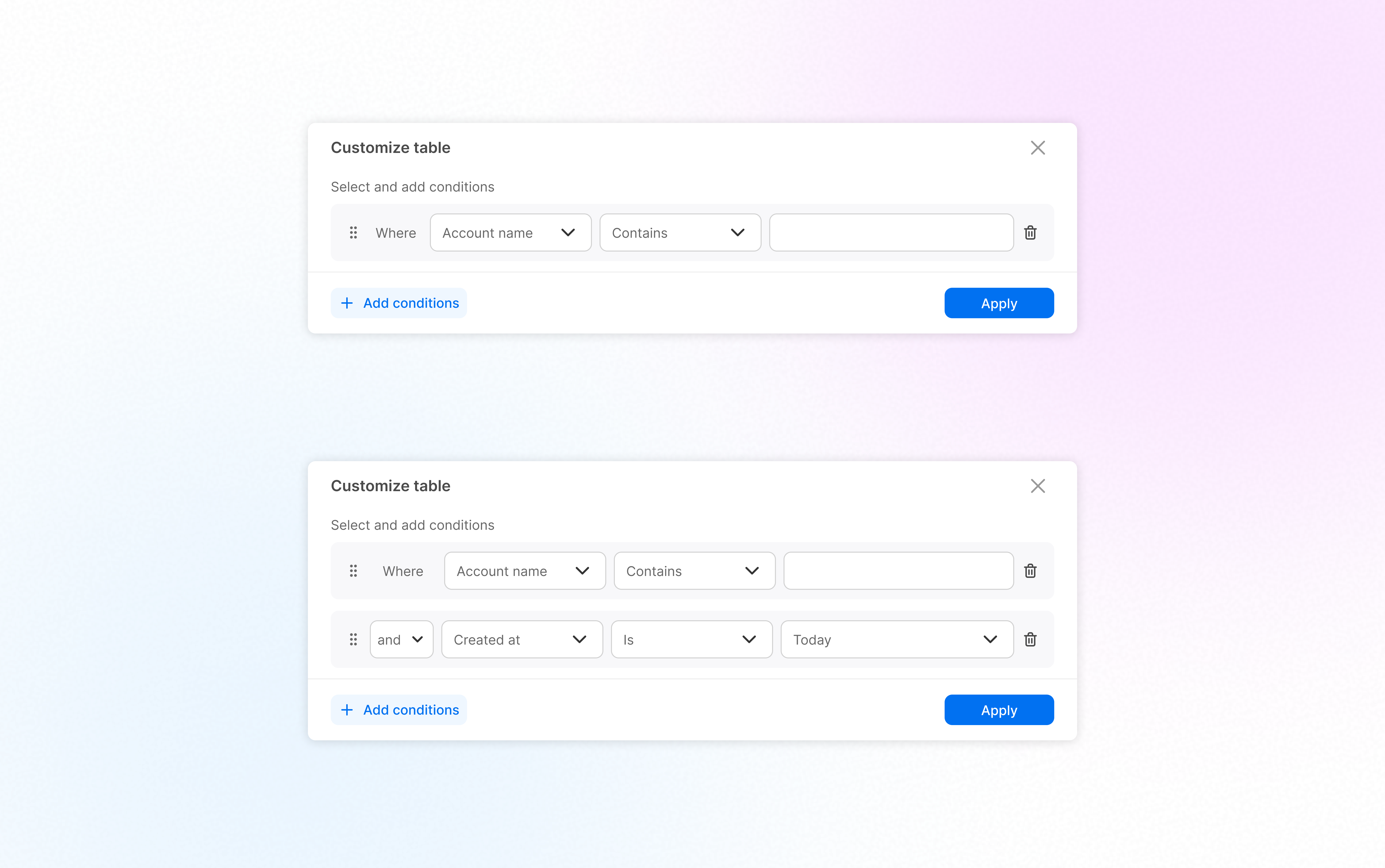 Browse thousands of Table Filter images for design inspiration | Dribbble