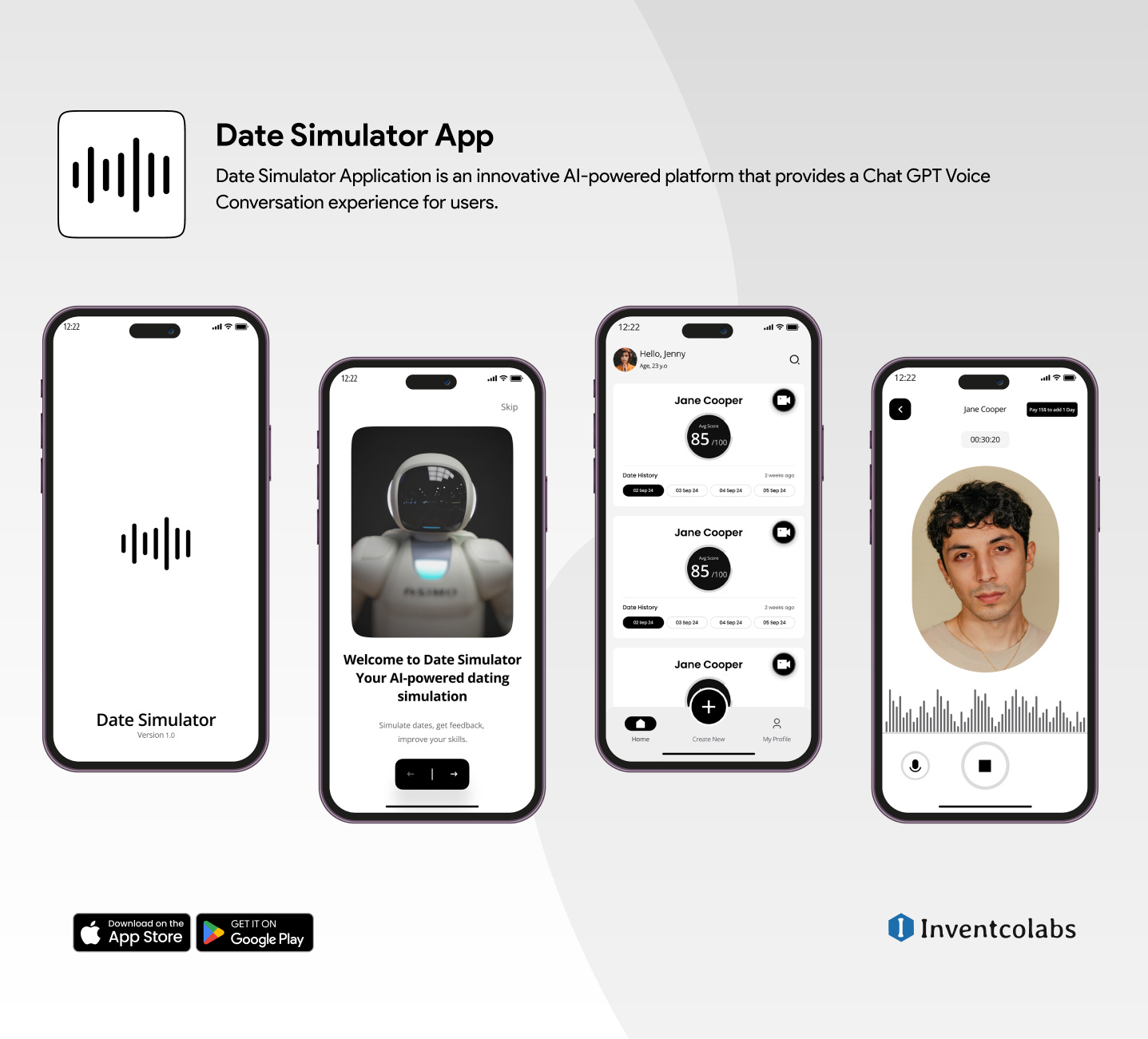 Date Simulator App - Chat GPT Voice Conversion by Inventco on Dribbble