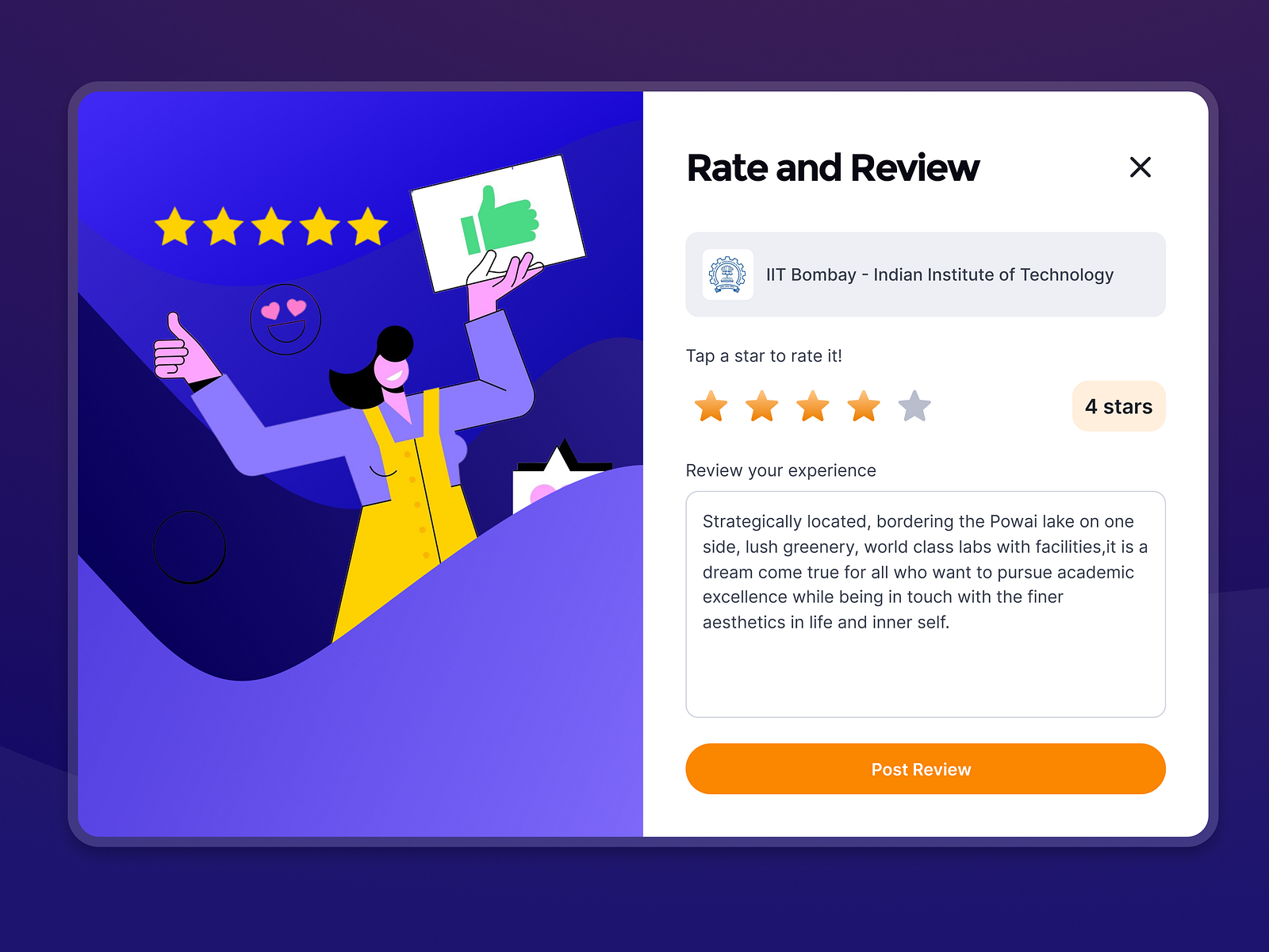 Rate & Review - Modal by Shubham Unde on Dribbble