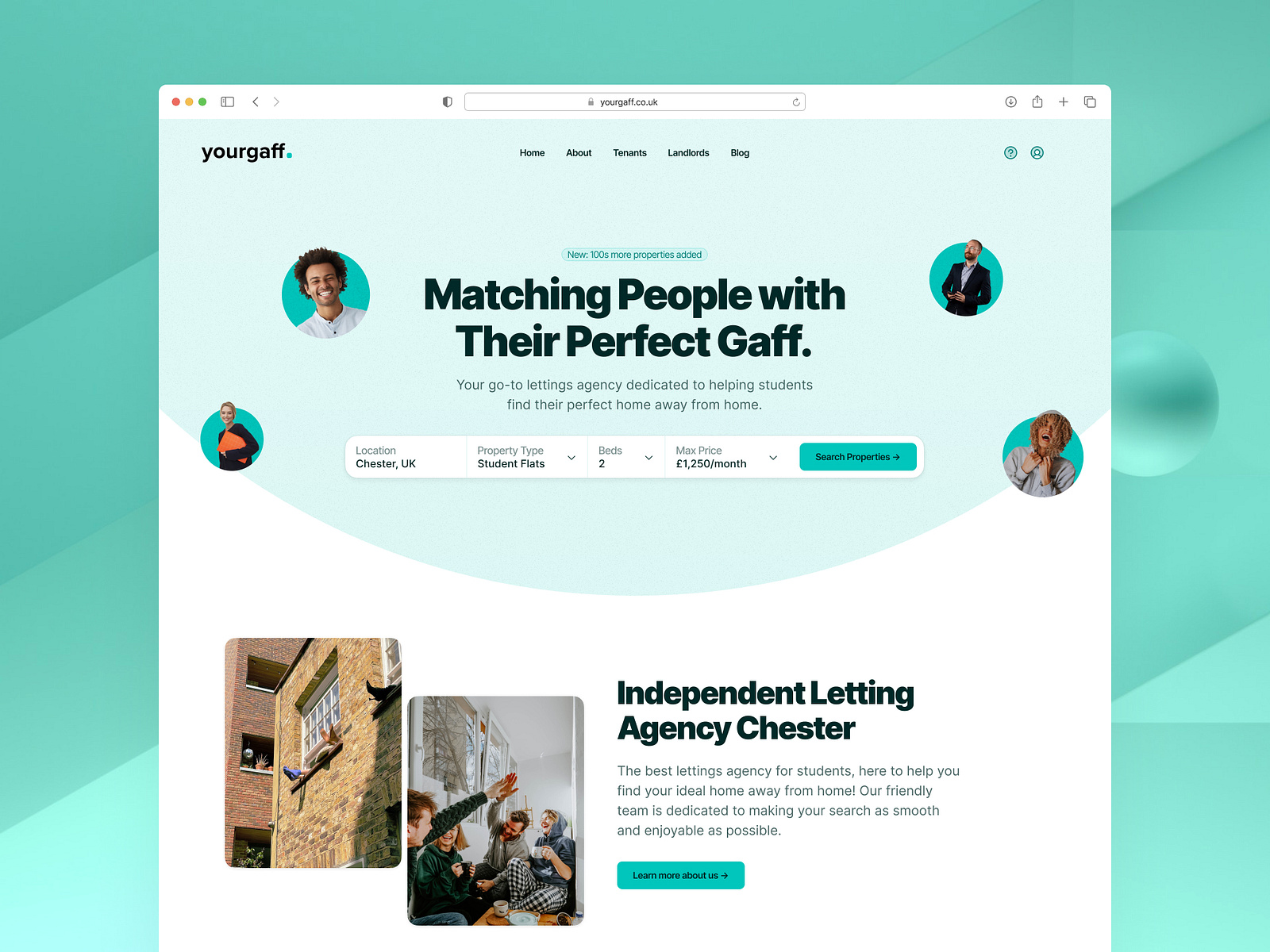 Hero exploration for student lettings business by Nick Hiley on Dribbble