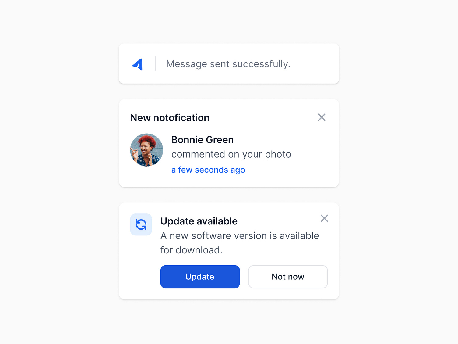 Toast notification by Flowbite on Dribbble