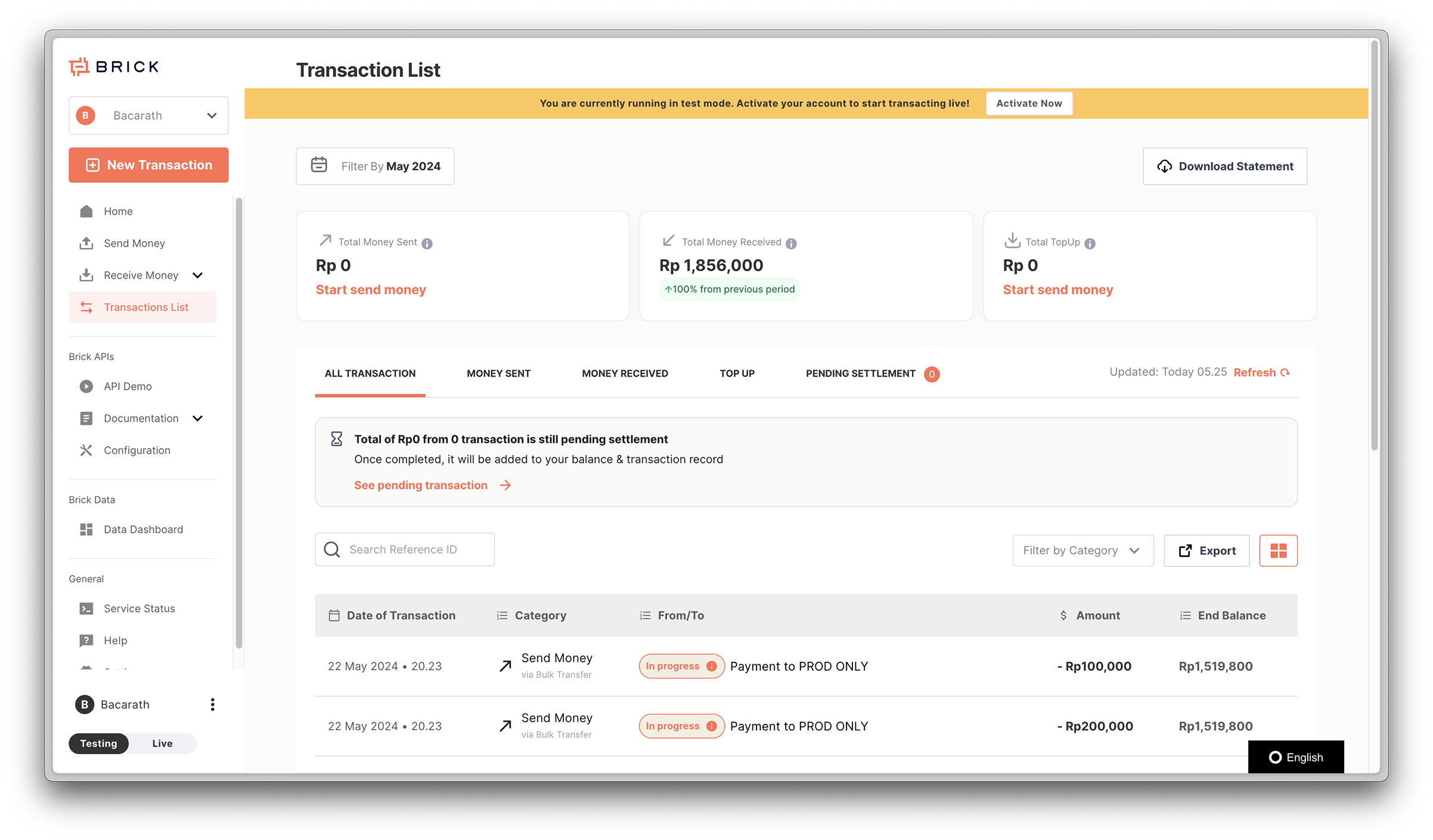 Refinement Layout for Brick Dashboard - Transaction List by Satrio ...
