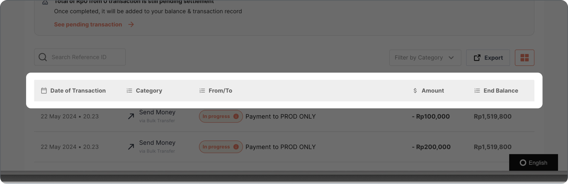 Refinement Layout for Brick Dashboard - Transaction List by Satrio Indrajit on Dribbble