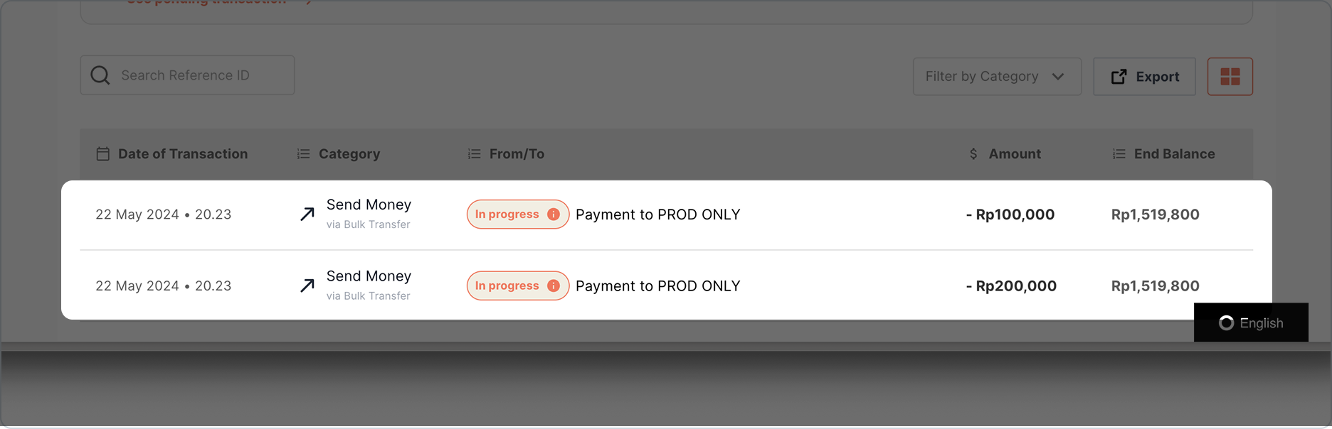 Refinement Layout for Brick Dashboard - Transaction List by Satrio ...