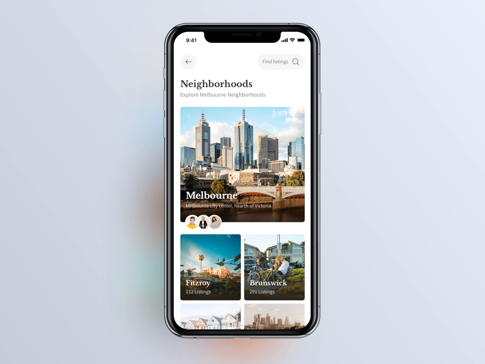Real Estate iOS App: Neighbourhoods by Alex Pesenka on Dribbble